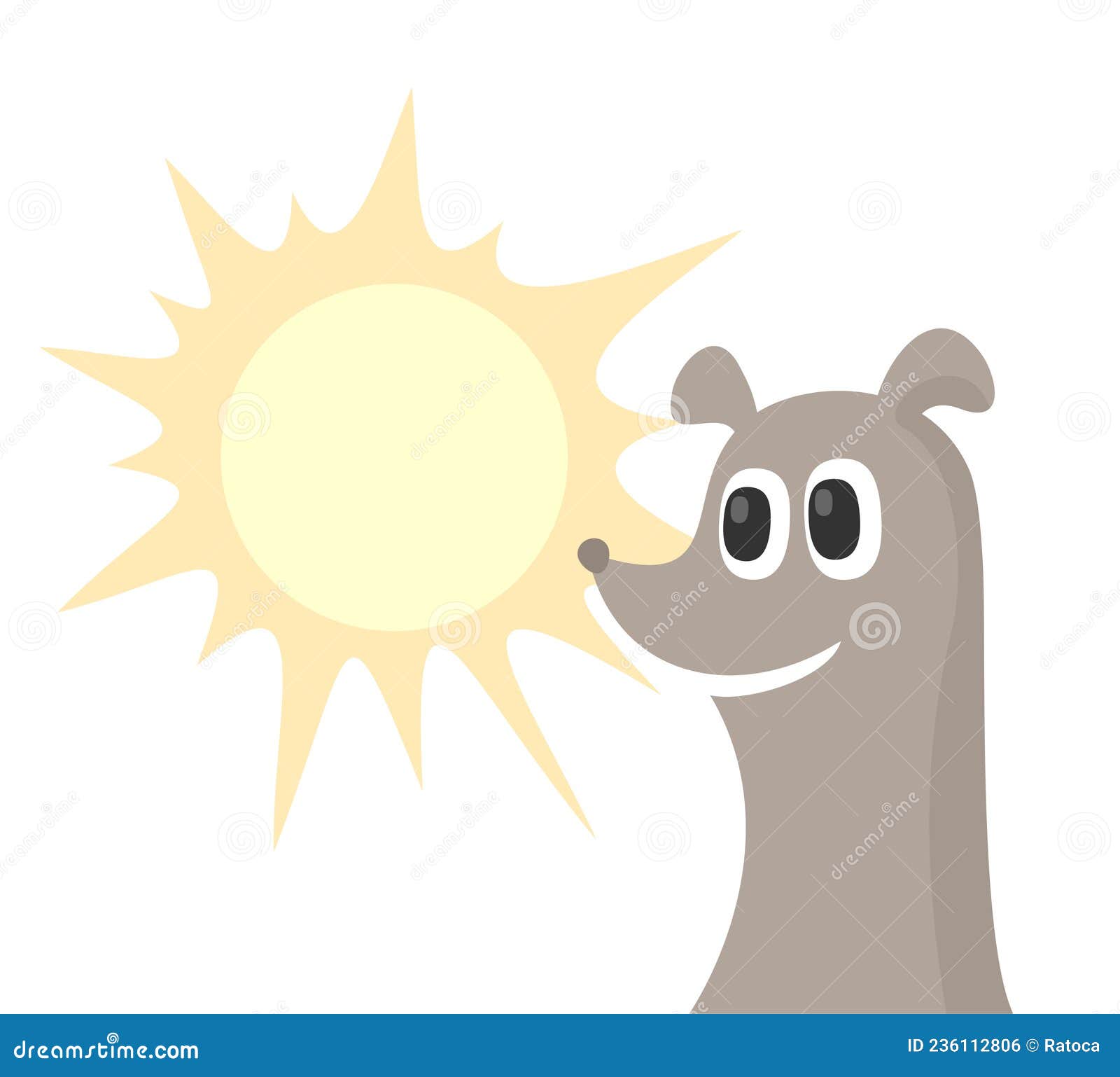 Design of Funny Dog Sunbathing Stock Vector - Illustration of happy ...