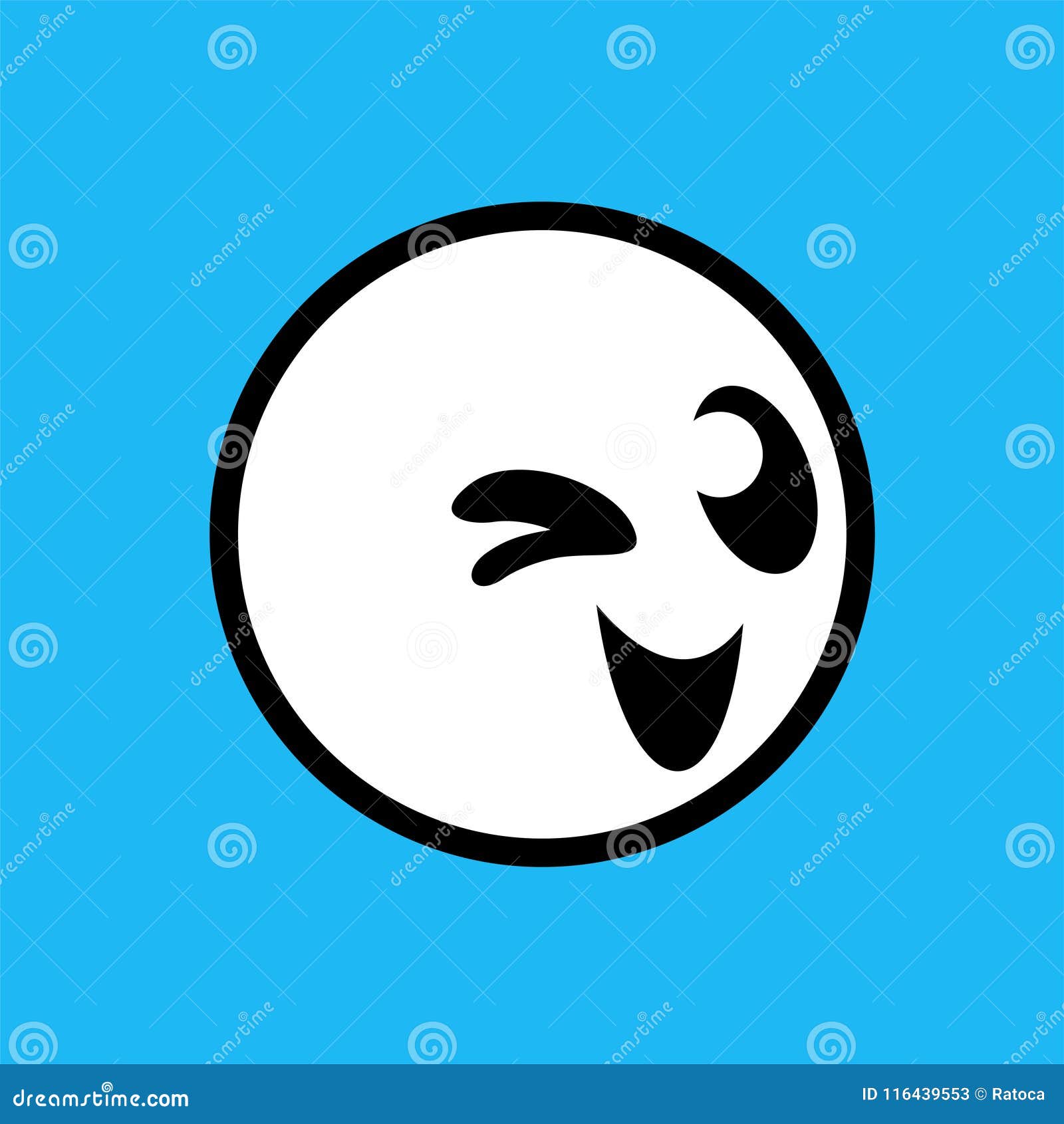 Funny face winking stock vector. Illustration of isolated - 116439553
