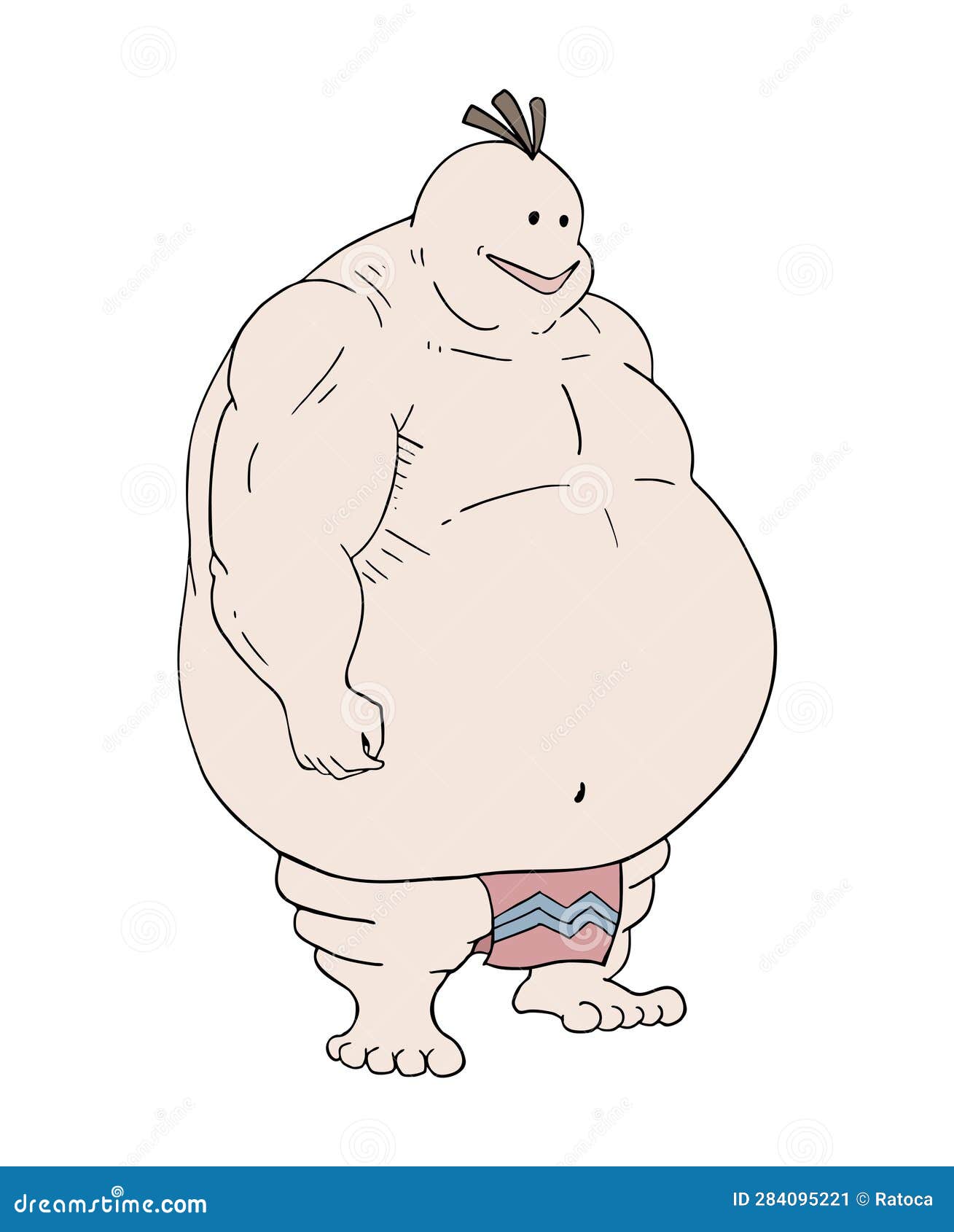 Funny fat character draw stock vector. Illustration of draw - 284095221