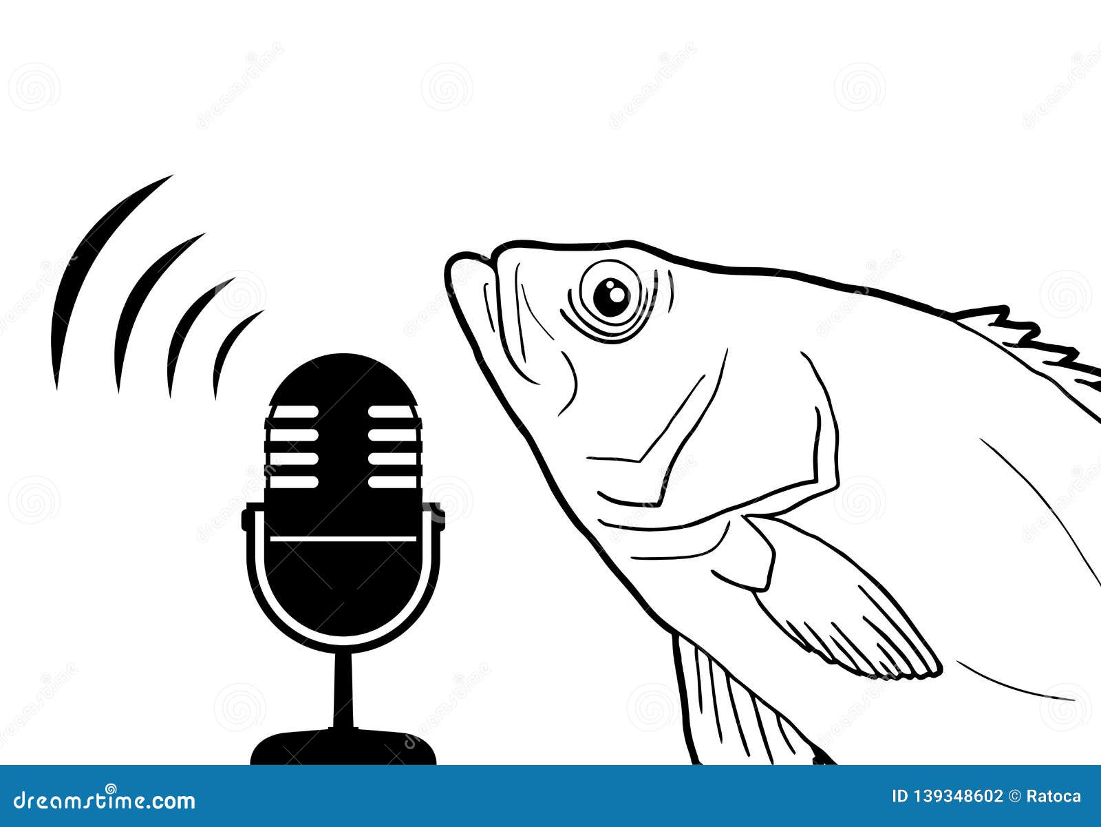 Singing Fish Slice Mascot Cartoon | CartoonDealer.com #114614233