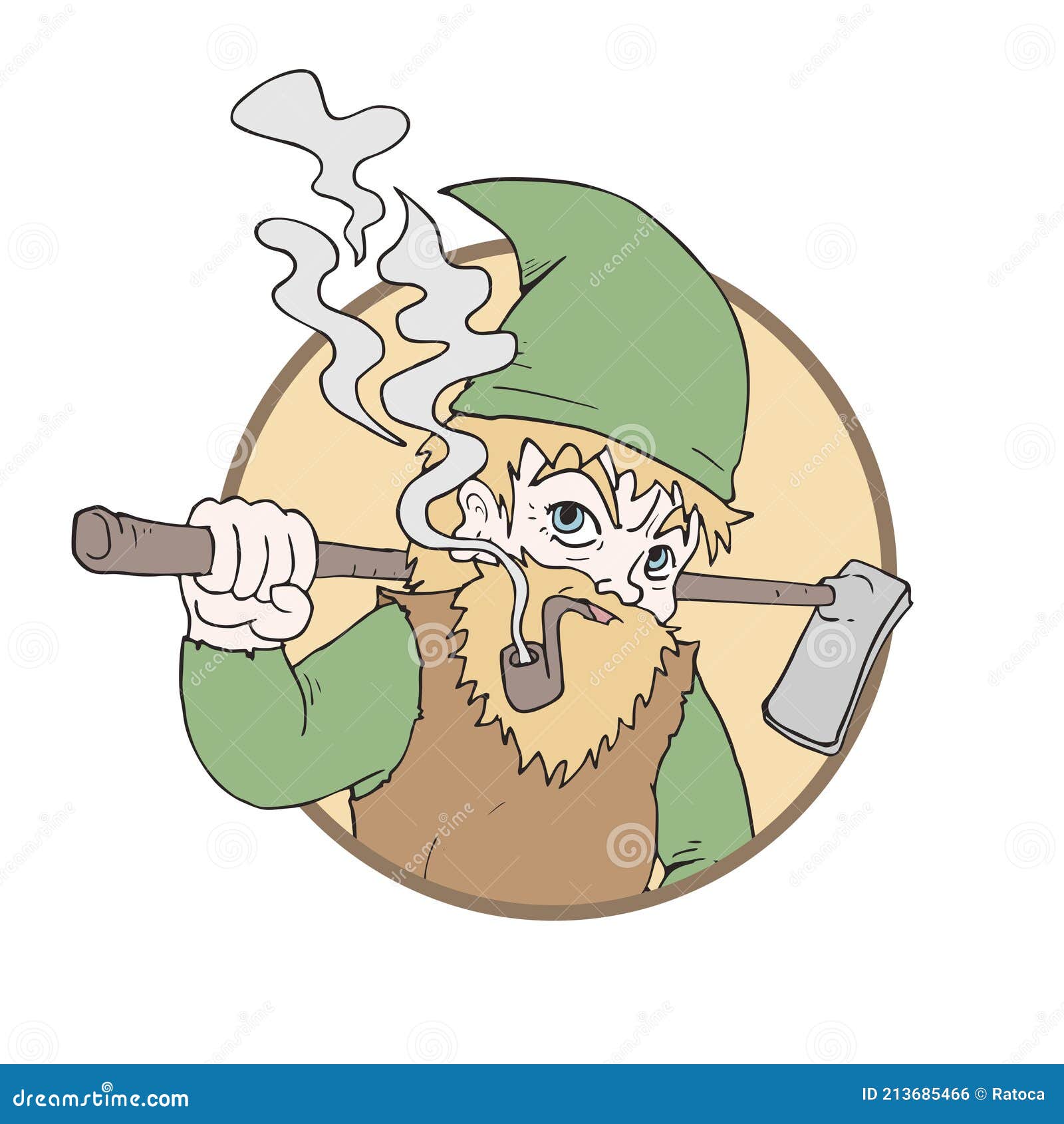Design of Funny Gnome Smoking Stock Vector - Illustration of happy ...