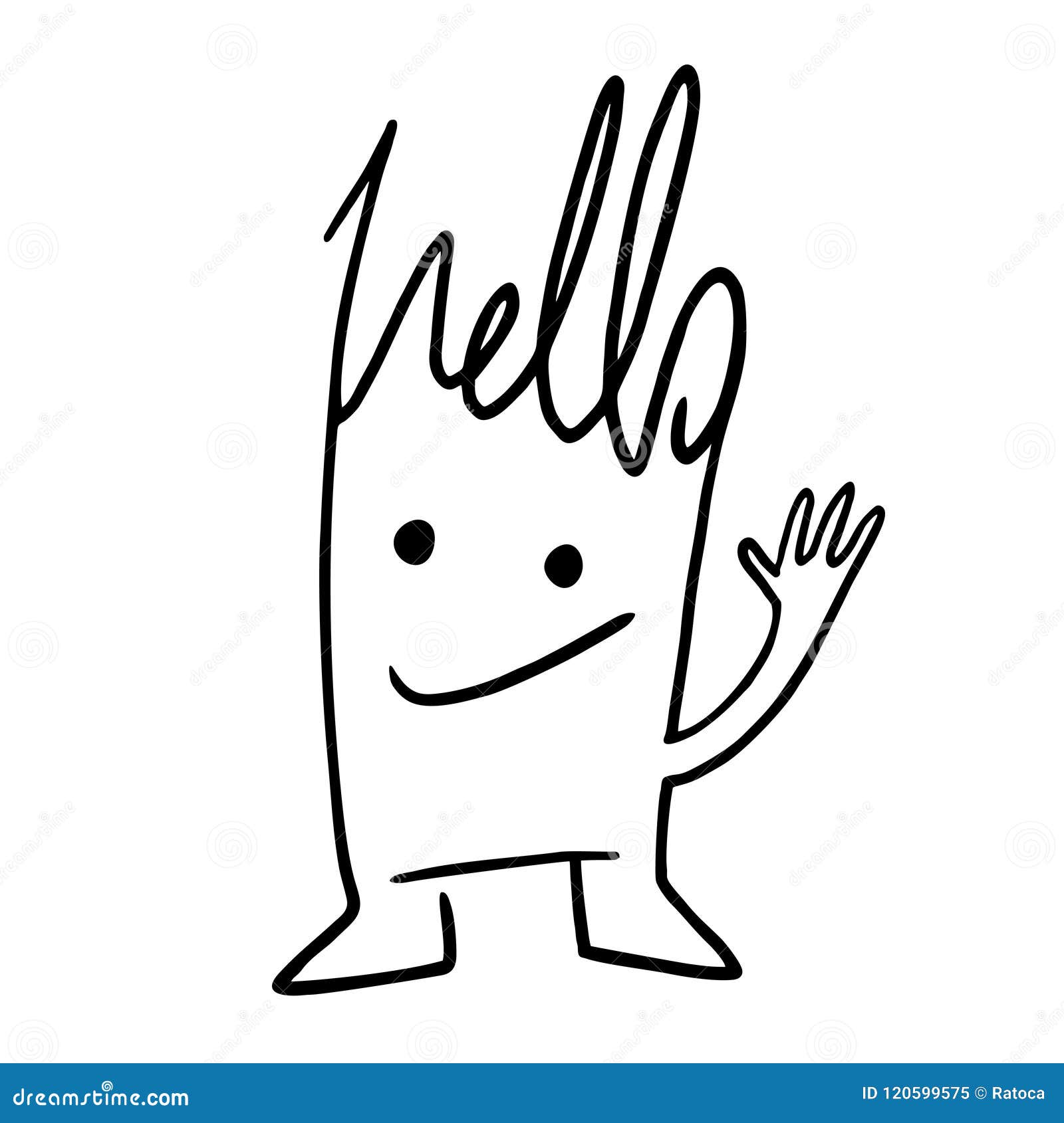 Funny hello message stock vector. Illustration of funny - 120599575