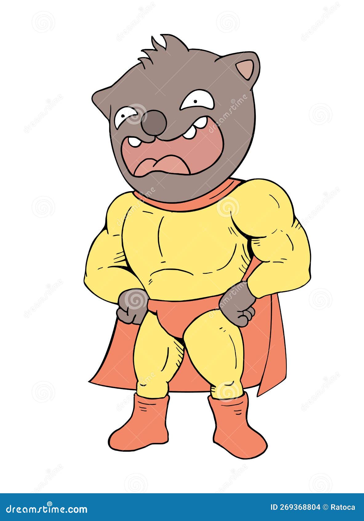 Funny hero draw stock vector. Illustration of comic - 269368804