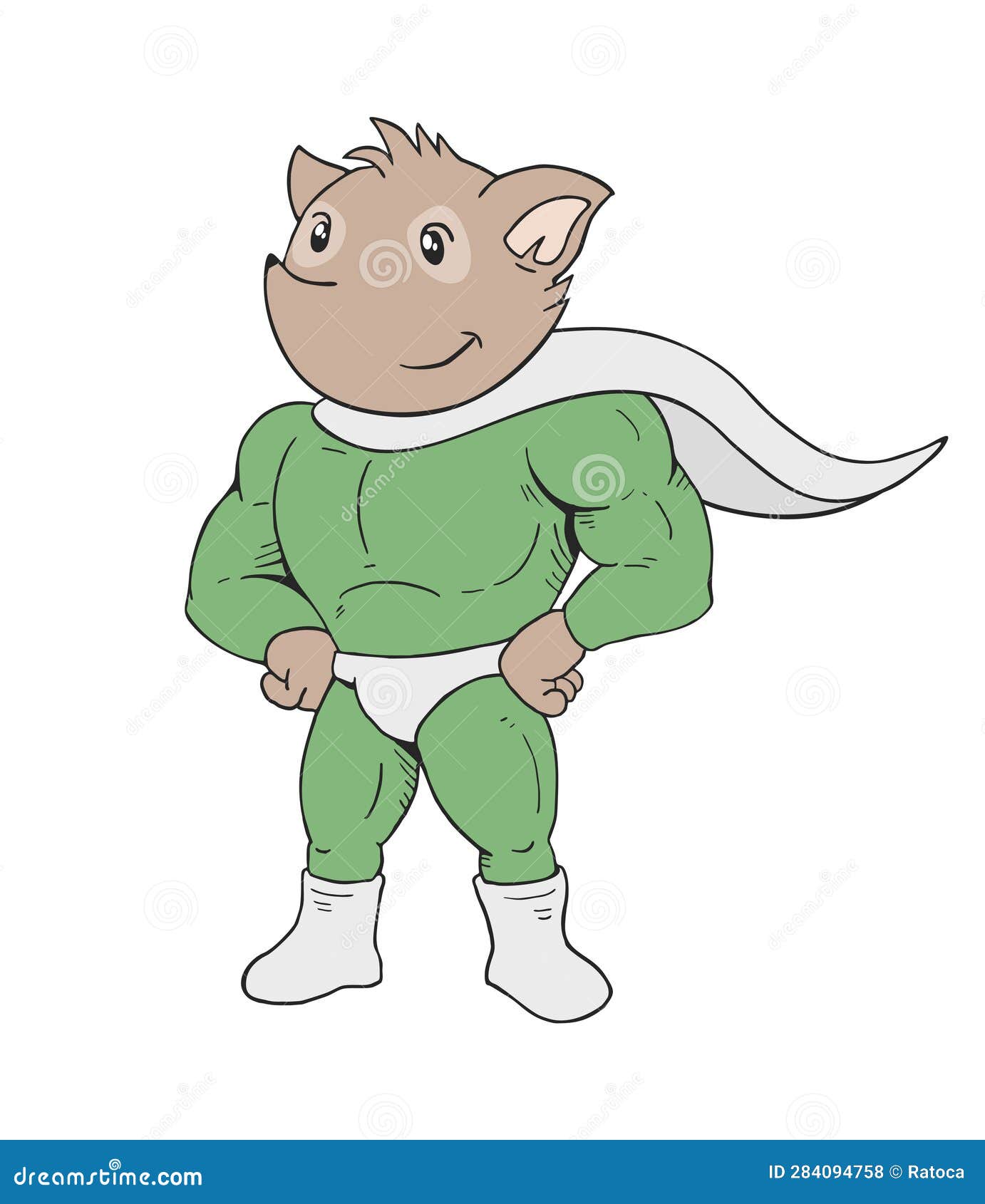 Funny hero draw stock vector. Illustration of comic - 284094758