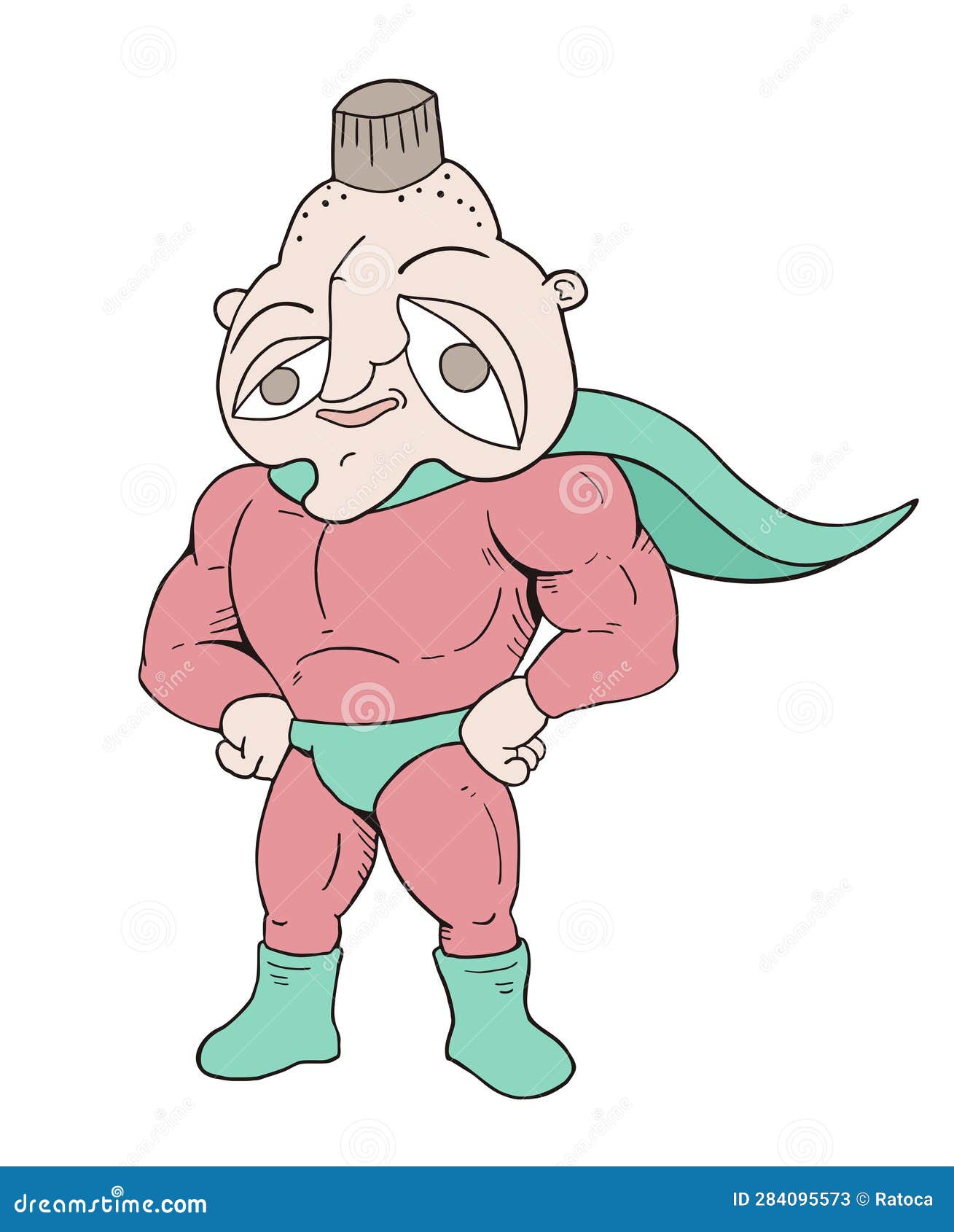 Funny hero draw stock vector. Illustration of powers - 284095573