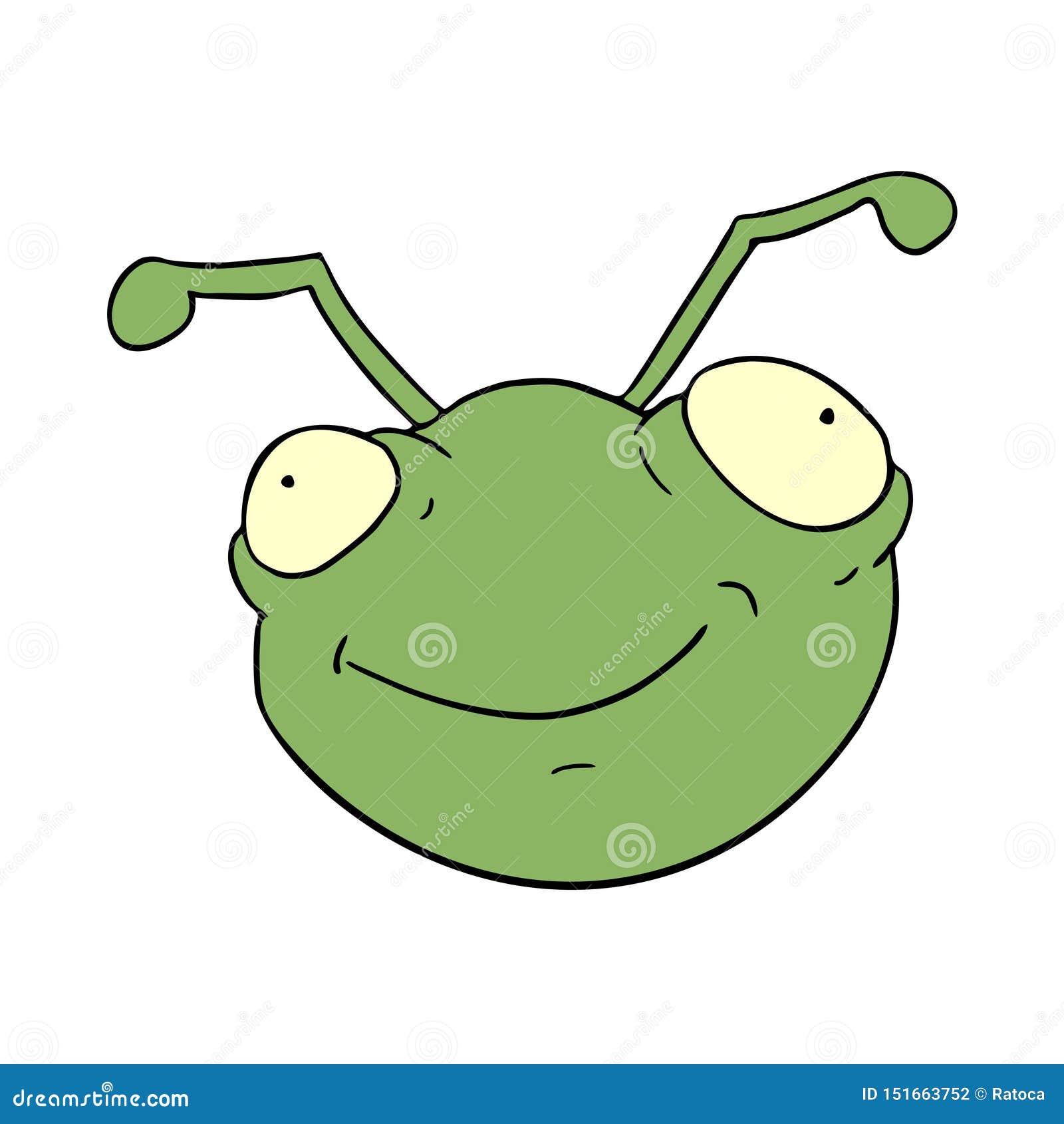 Insect Face Icon With Silhouette, Filled And Line Style Cartoon Vector ...