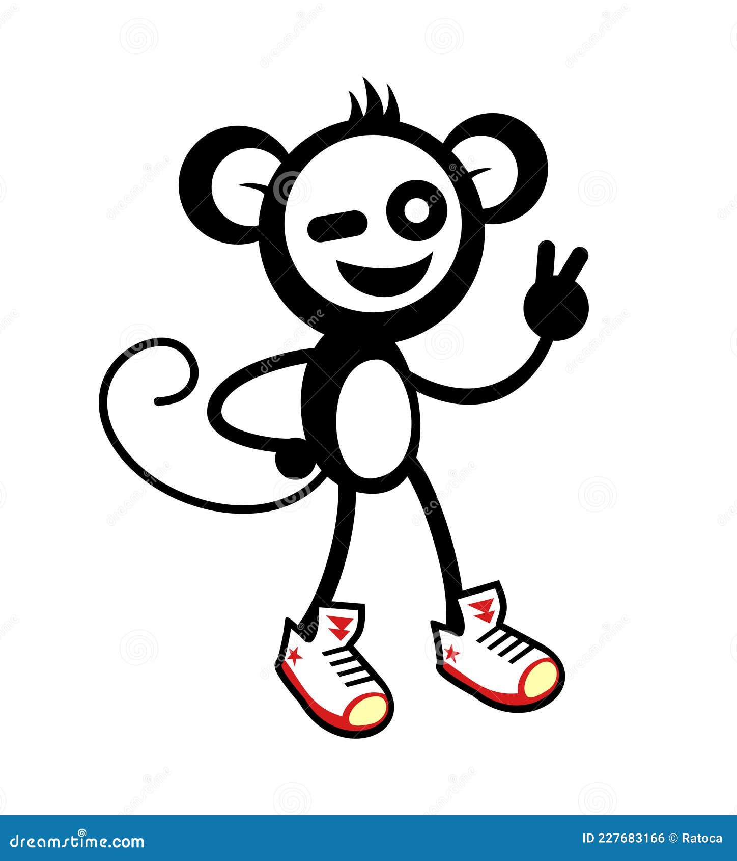 Creative Design of Funny Monkey Draw Stock Vector - Illustration of ...