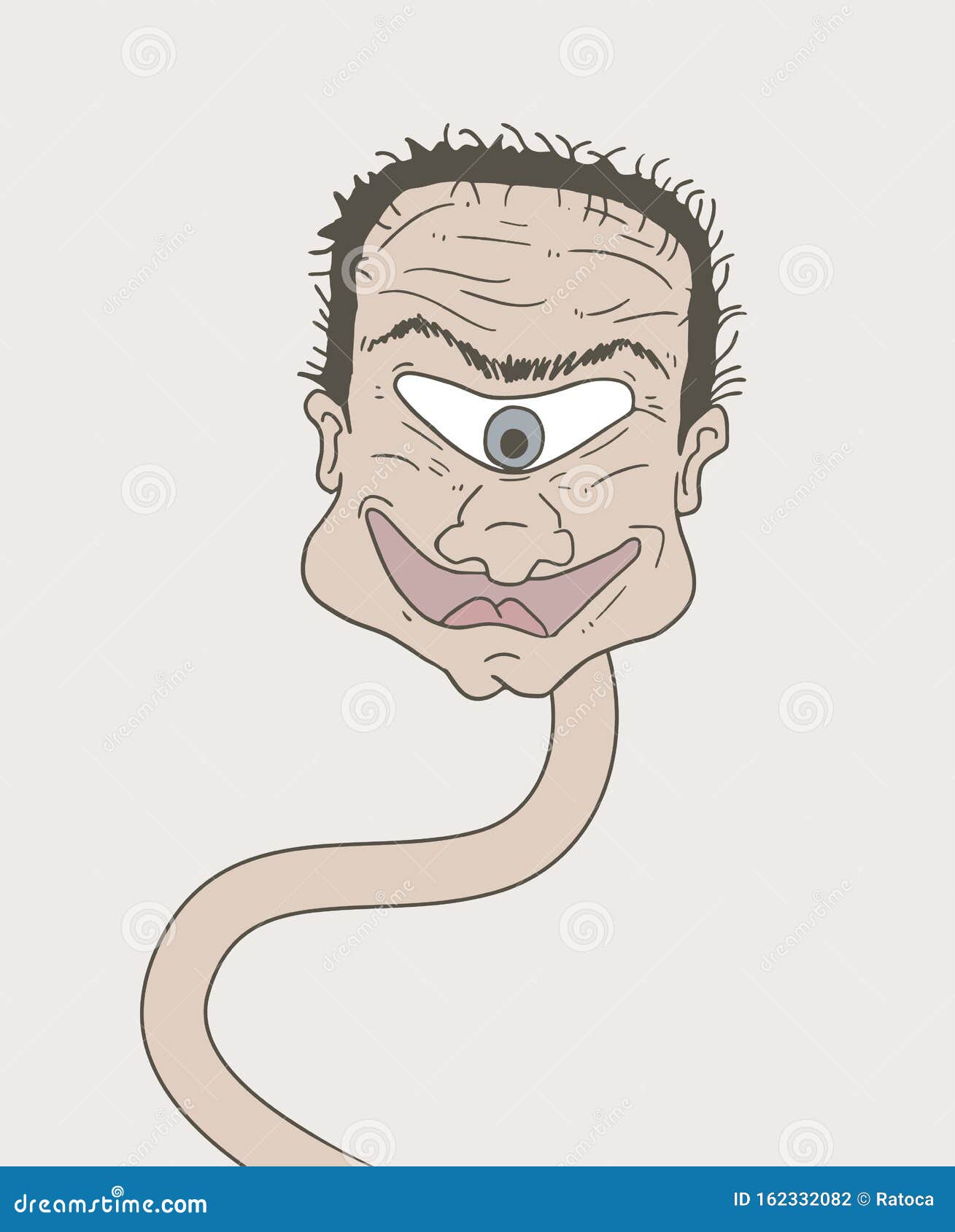 Funny one eye creature stock vector. Illustration of monster - 162332082