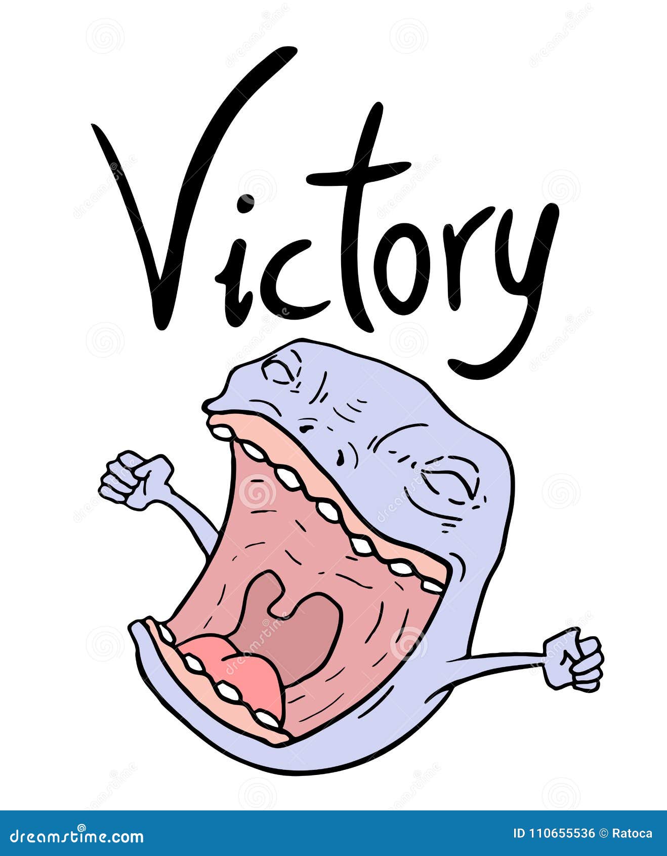 Funny victory expression stock vector. Illustration of celebration ...