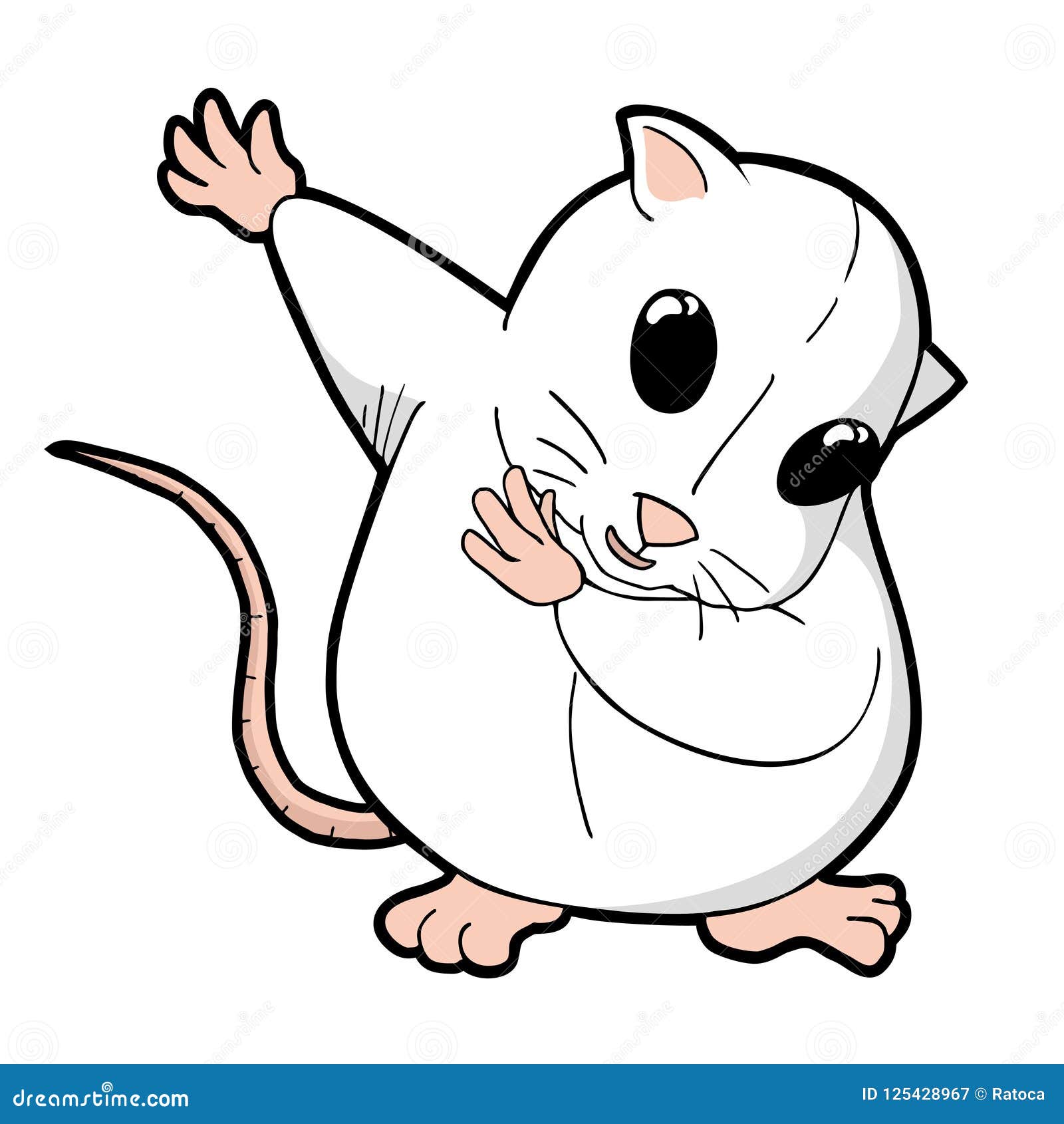 Funny white laboratory rat stock vector. Illustration of cute - 125428967