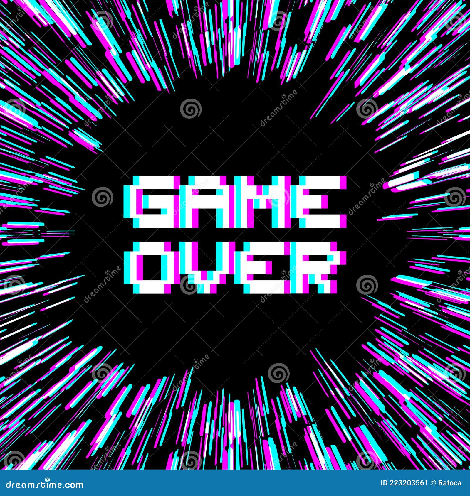 Creative Design of Game Over Message Stock Vector - Illustration of ...