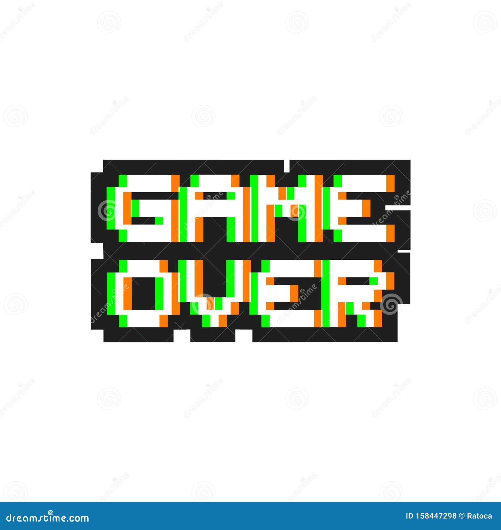 Game over pixel symbol stock vector. Illustration of creative - 158447298