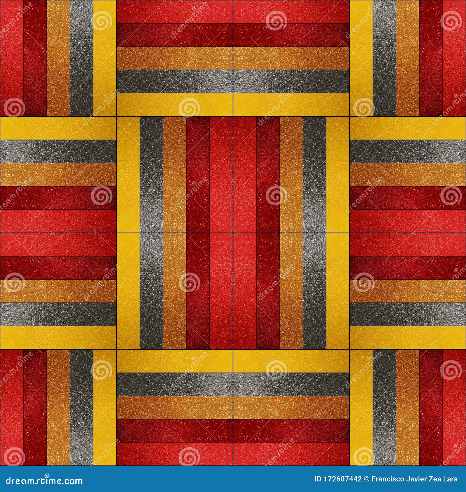 Creative Design with Geometric Pattern in Red, Yellow, Brown and Gray ...