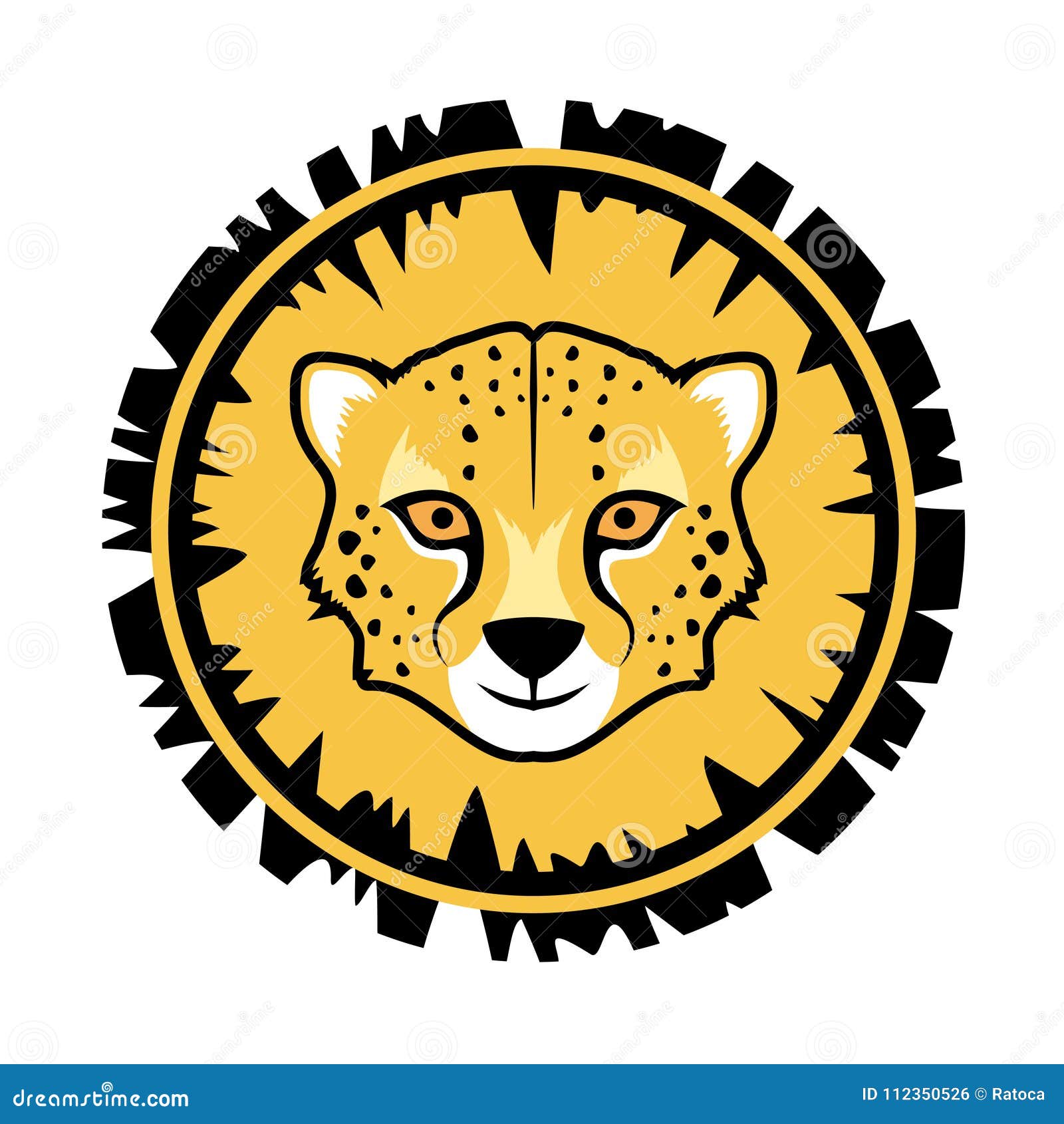 Gepard face stock vector. Illustration of gepard, creative - 112350526