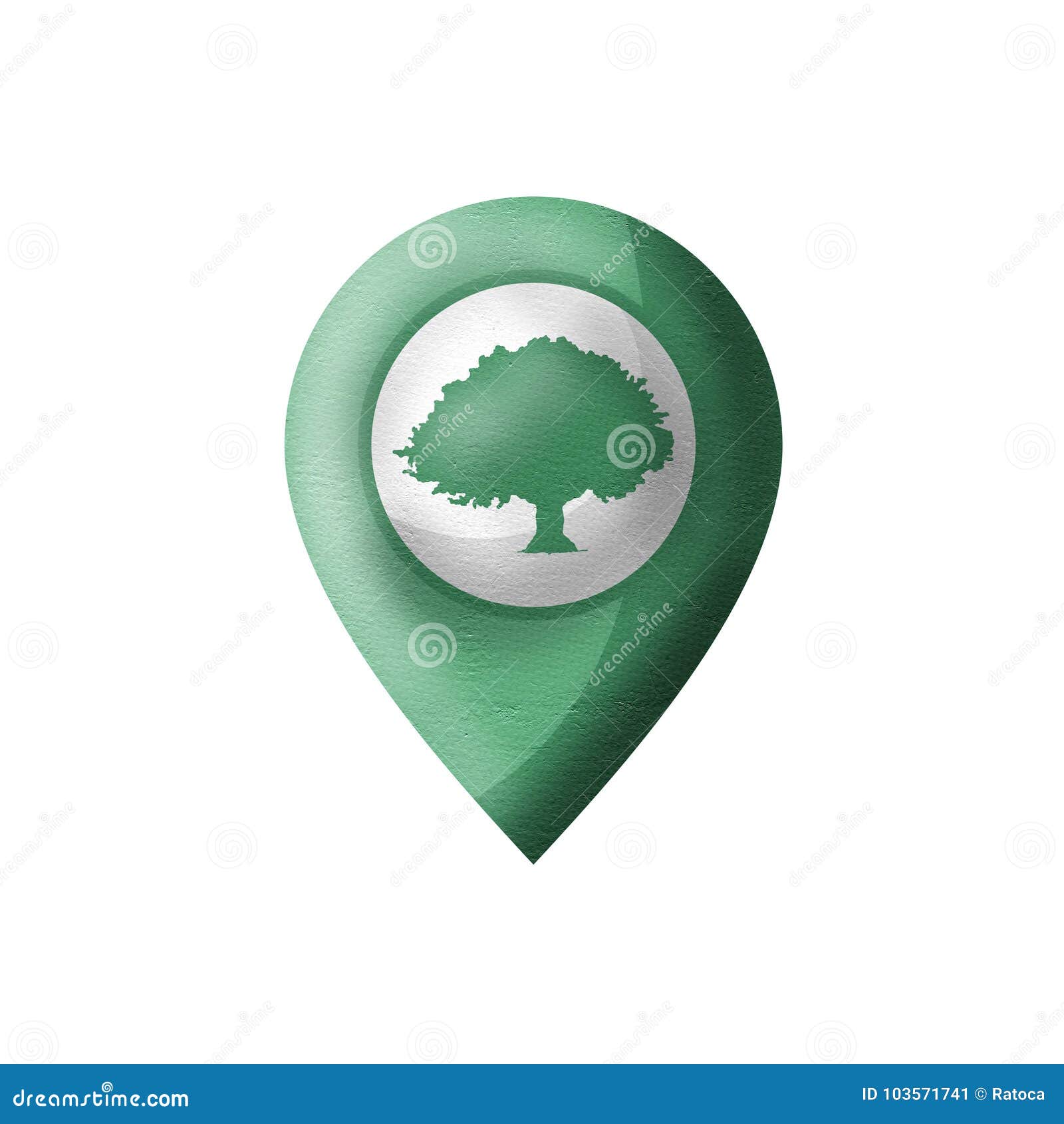 Green Tree Location Point Design Stock Illustration - Illustration of ...
