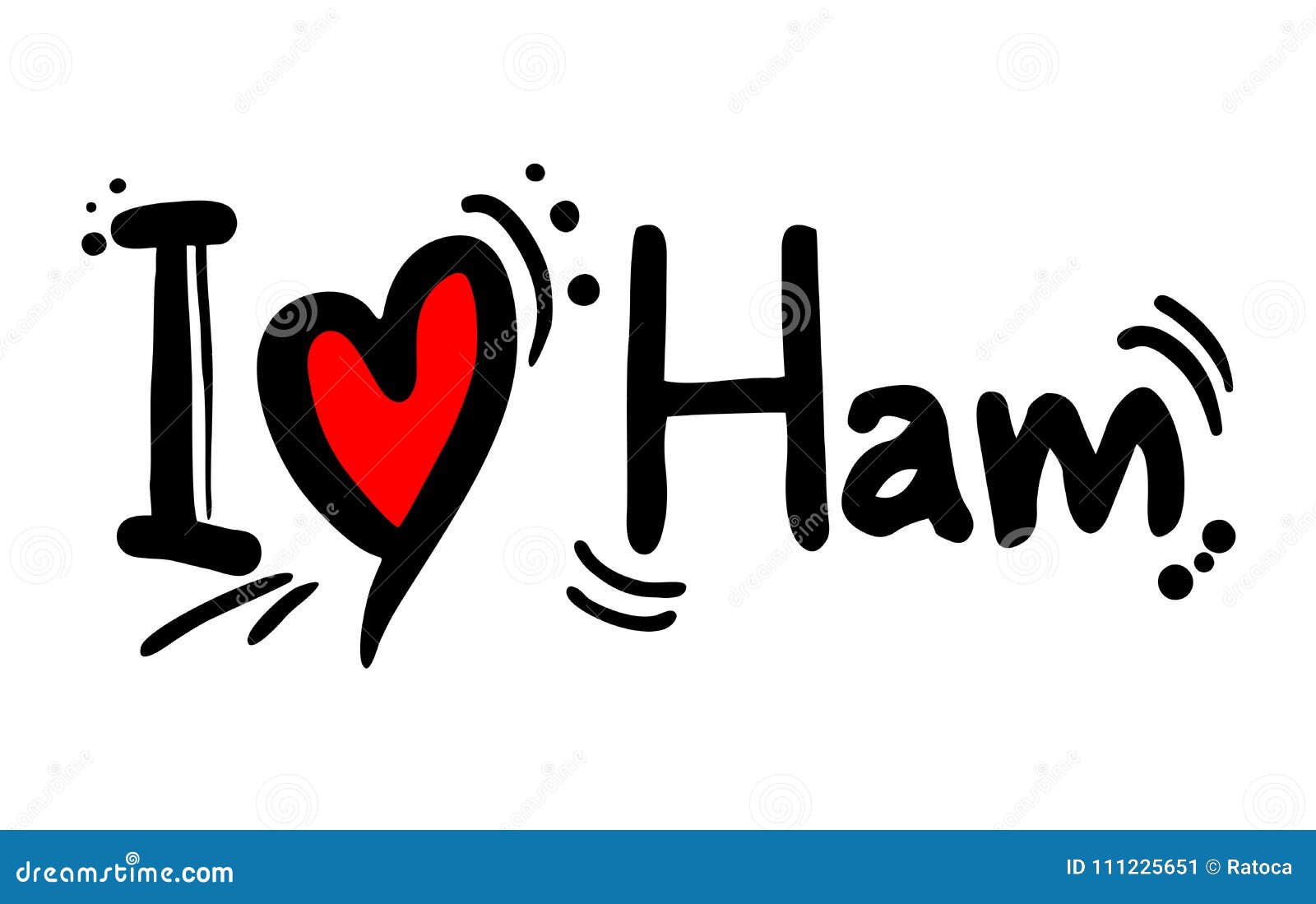 Ham love message stock vector. Illustration of symbol - 111225651