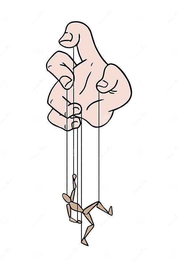 Hand controlling puppet stock vector. Illustration of fingers - 157152867