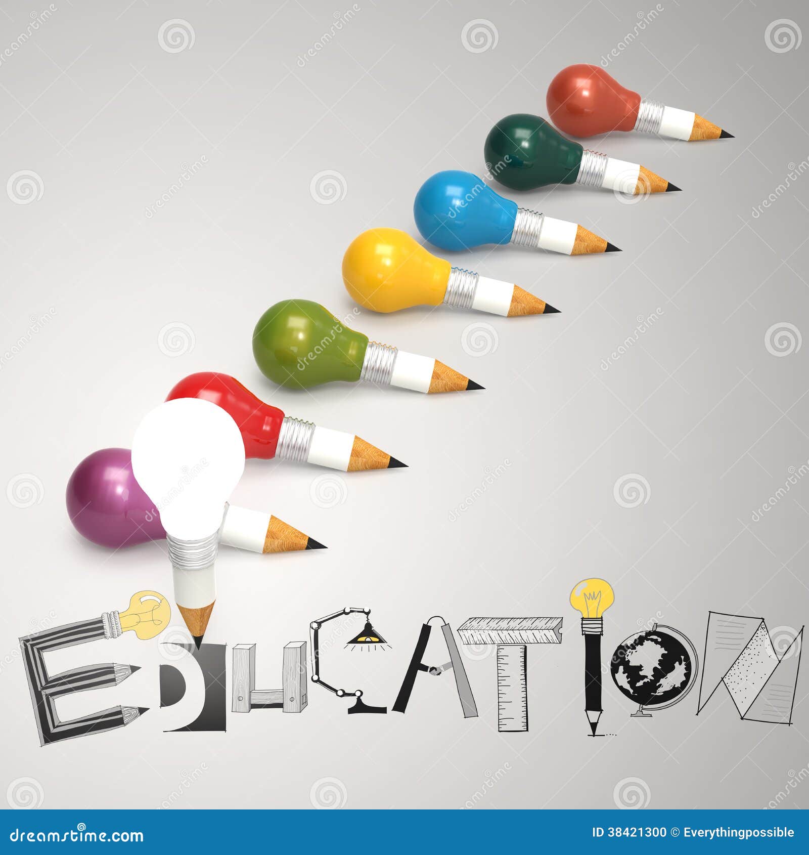 Creative Design Hand Drawn EDUCATION Word Stock Illustration ...