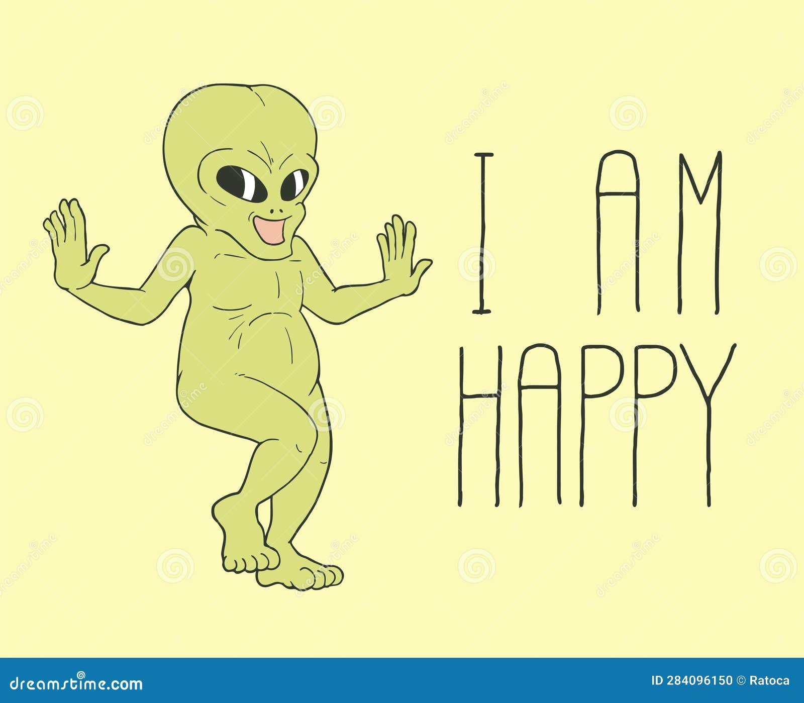 Happy alien dancing stock vector. Illustration of futuristic - 284096150