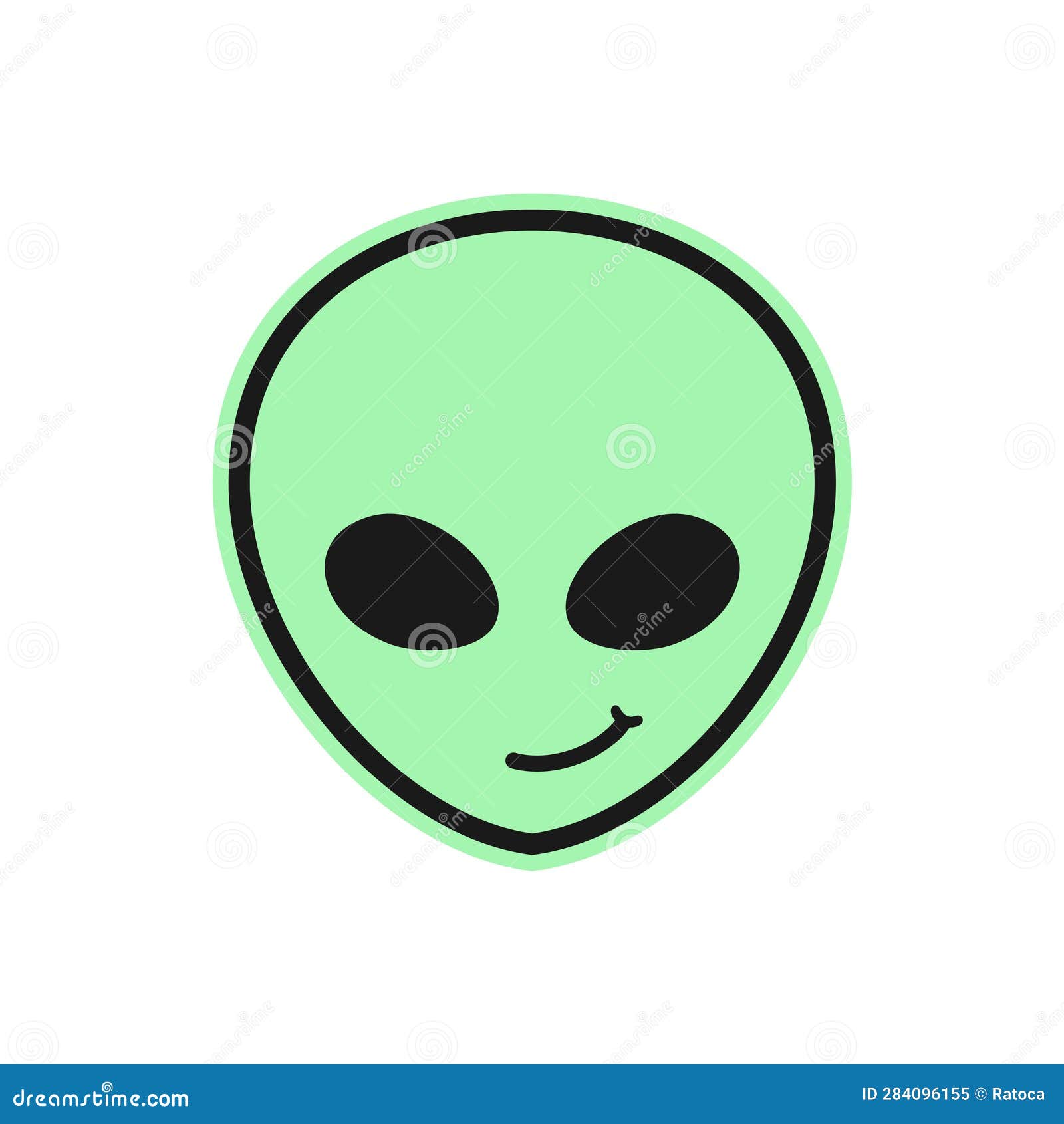 Happy alien flat symbol stock vector. Illustration of space - 284096155
