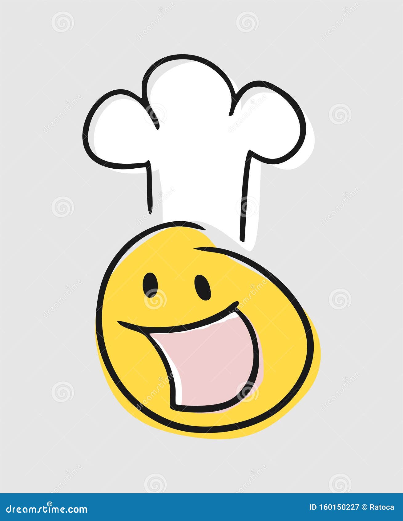 Happy chef face stock vector. Illustration of vector - 160150227
