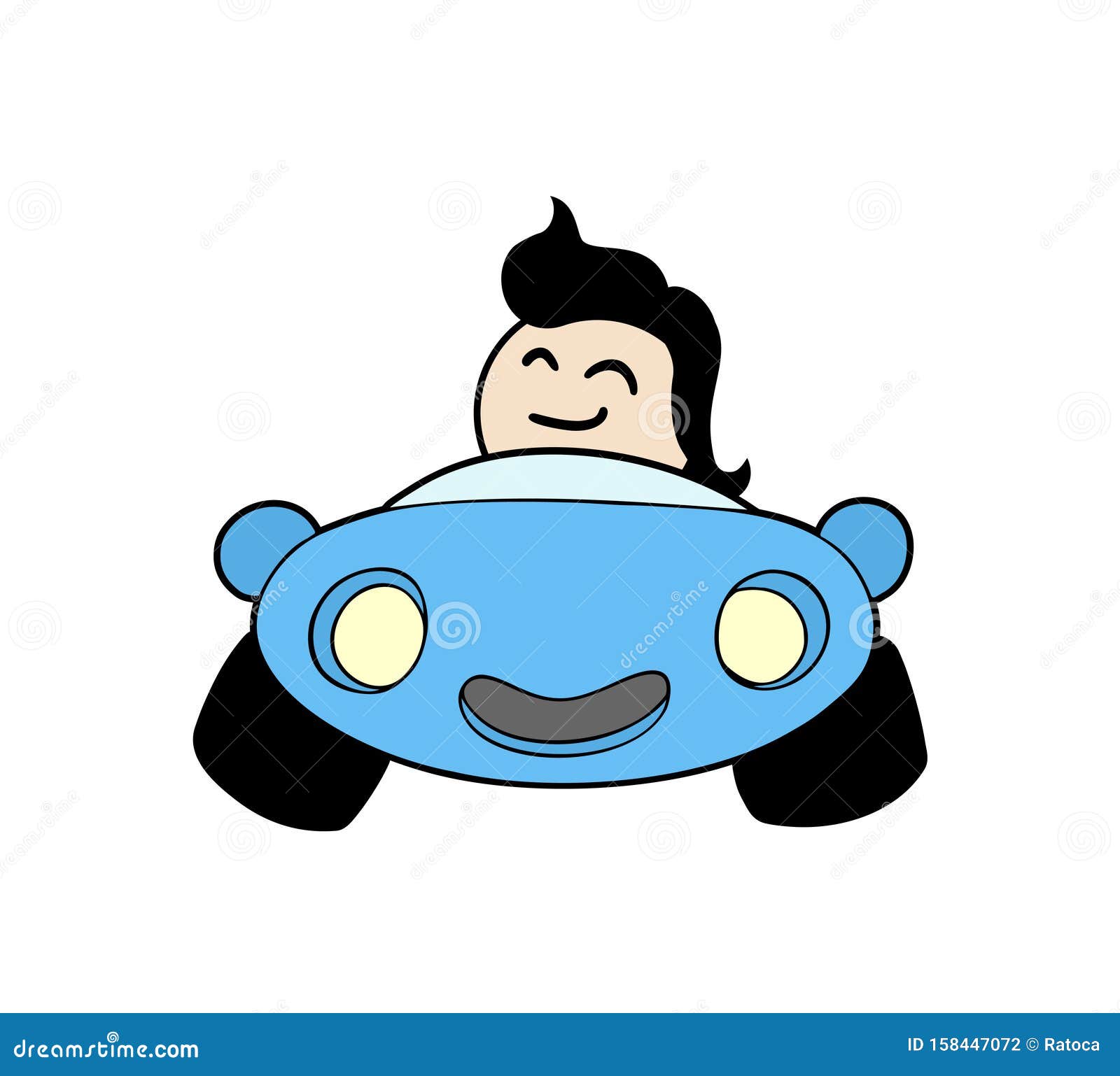 Happy driver draw stock vector. Illustration of proud - 158447072