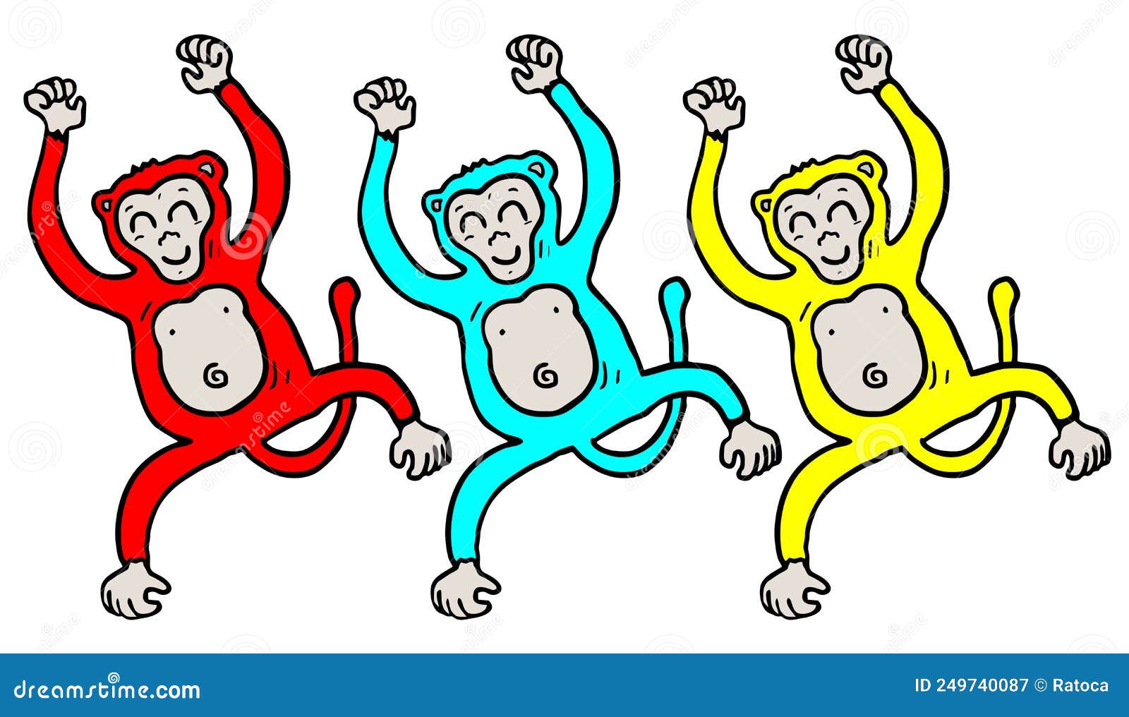 Happy monkey stock vector. Illustration of costume, celebration - 249740087