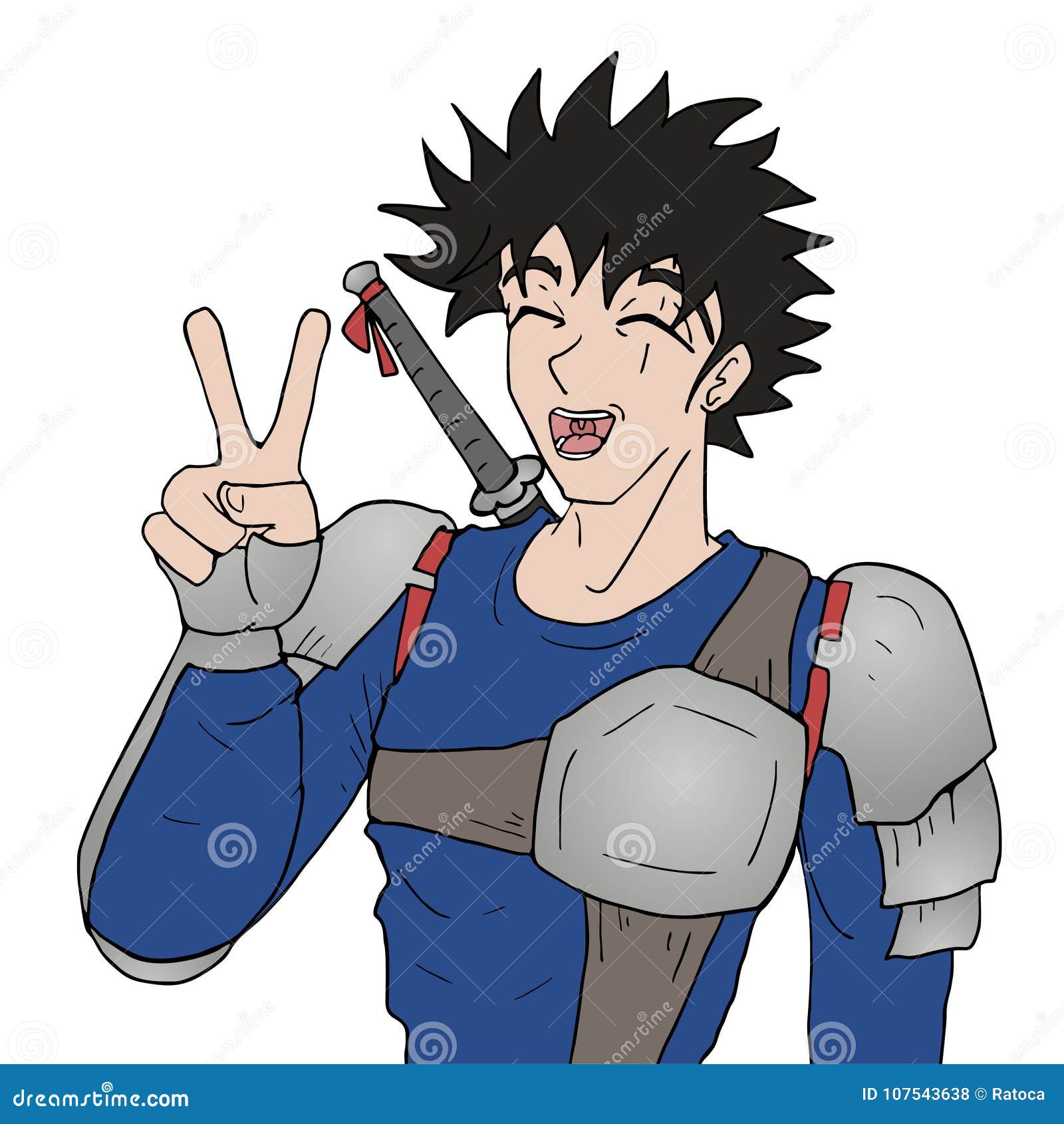 Happy warrior illustration stock vector. Illustration of happy - 107543638