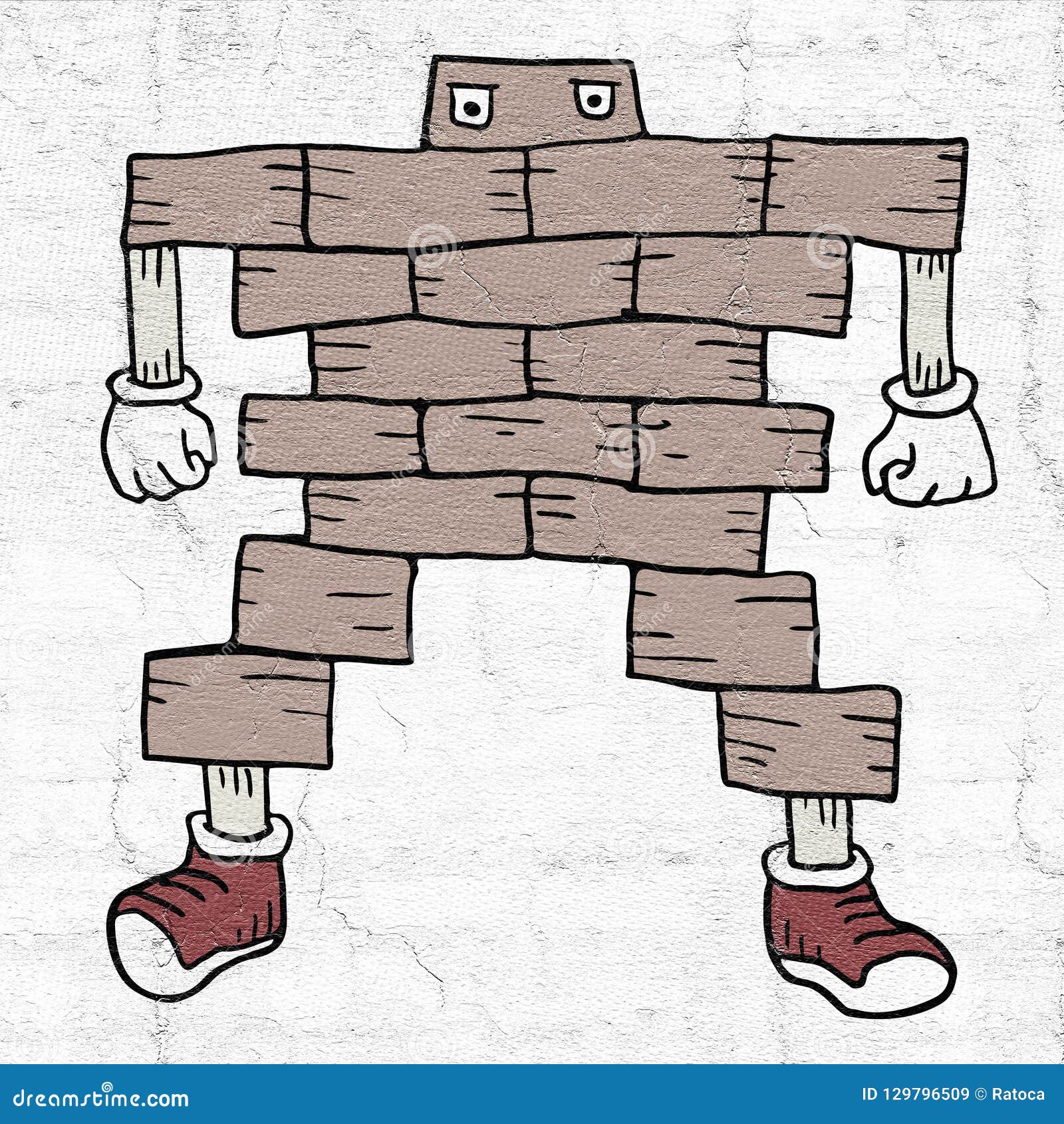 Hard brick character stock illustration. Illustration of bizarre ...