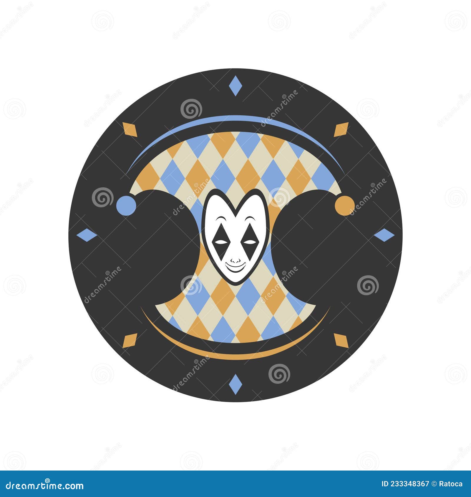 Creative Design of Harlequin Face Illustration Stock Vector ...
