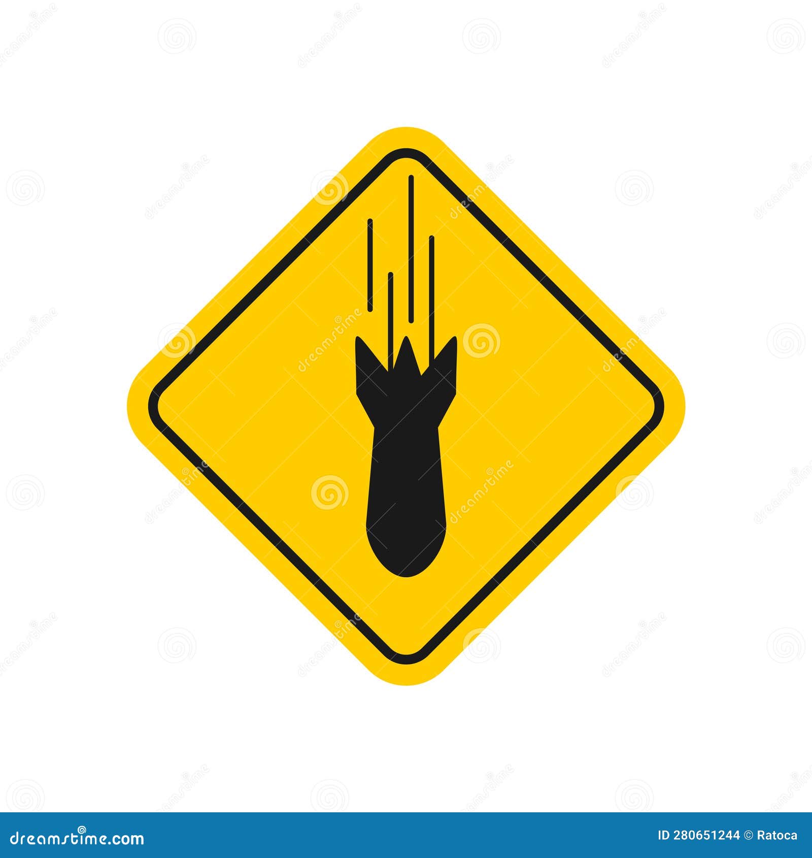 Hazard bomb falling draw stock vector. Illustration of vector - 280651244