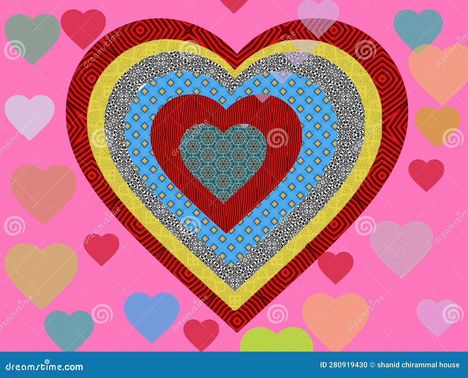 Creative Design of Heart Shape. Colourful Poster Design Illustration ...