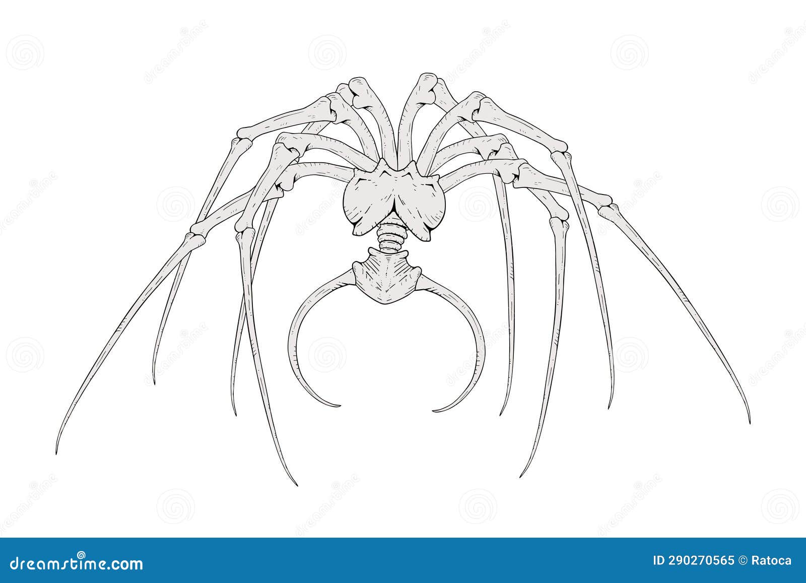 Horror alien spider draw stock vector. Illustration of clip - 290270565