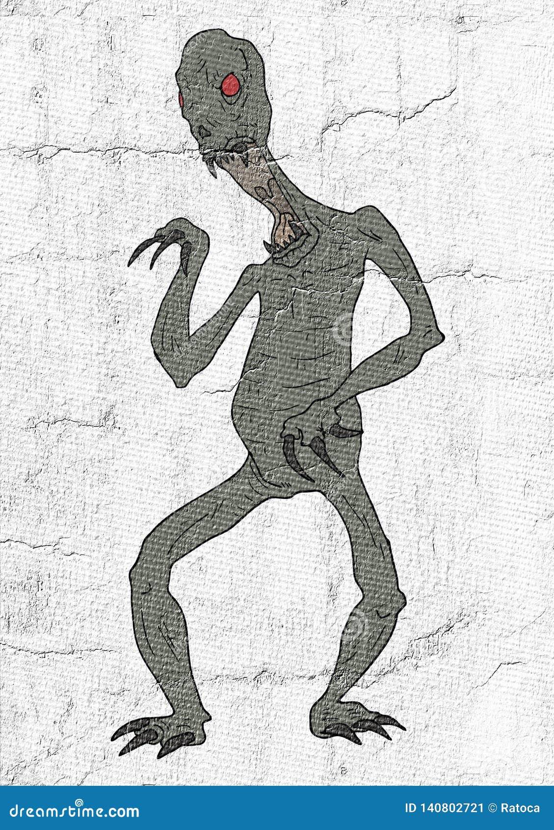 Horror monster draw stock illustration. Illustration of design - 140802721