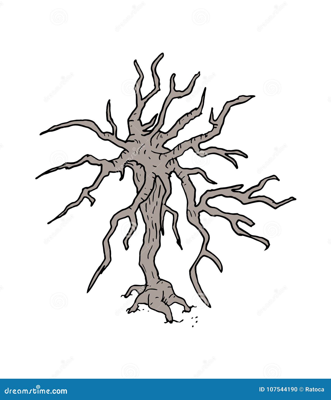 Horror old tree stock vector. Illustration of design - 107544190