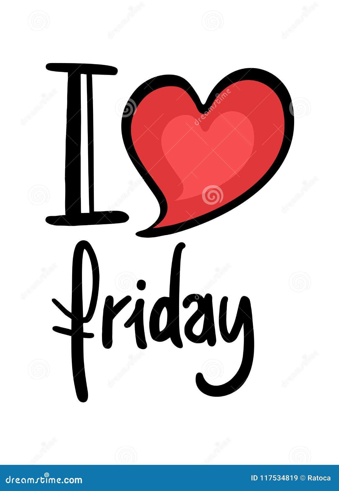I love Friday message stock vector. Illustration of week - 117534819