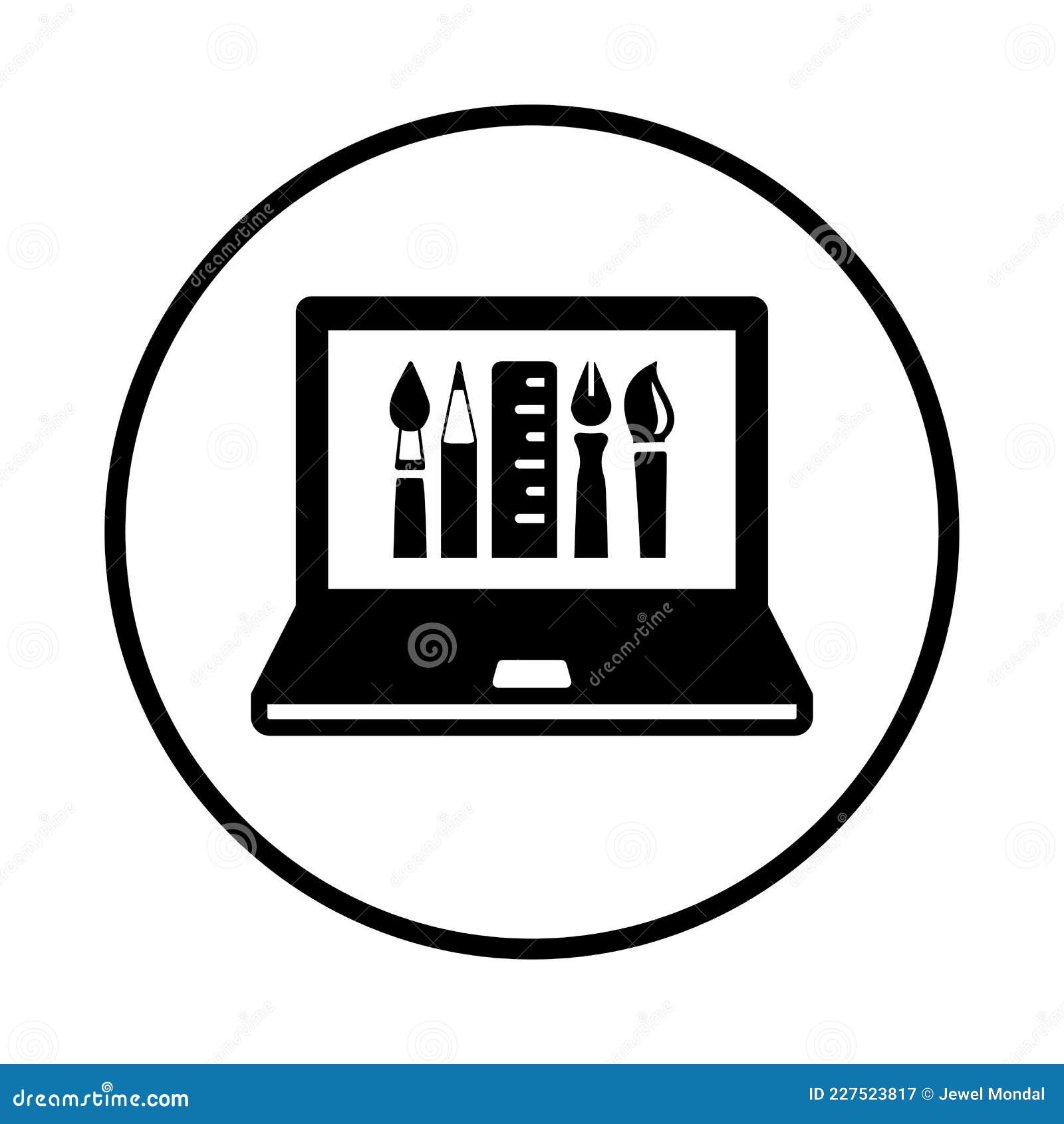 Creative, Design Icon. Black Version Stock Image - Illustration of draw ...