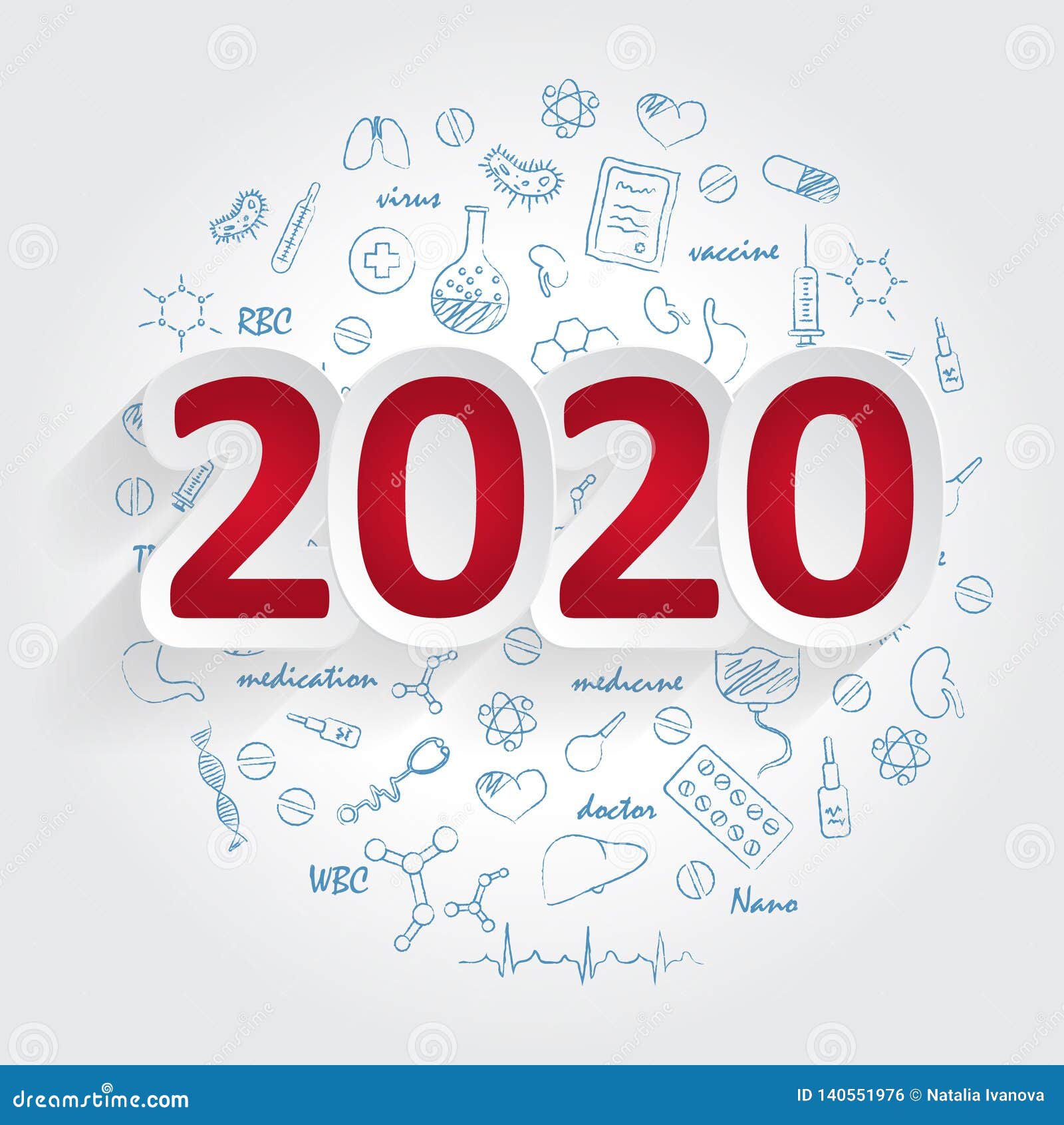 Creative Design Ideas Concept, 2020 Calendar Cover, Typographic Vector ...