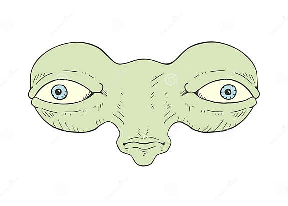 Imaginative alien face stock vector. Illustration of fiction - 290269409