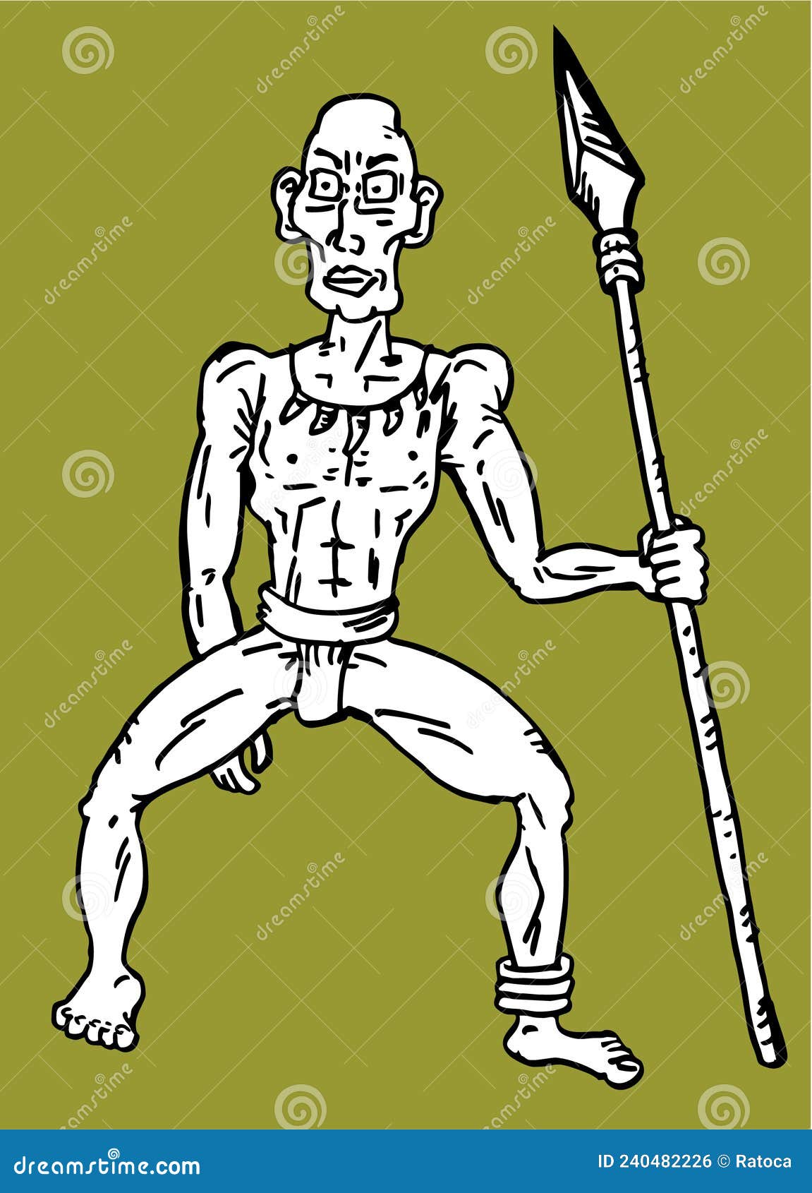 Indigenous man draw stock vector. Illustration of draw - 240482226