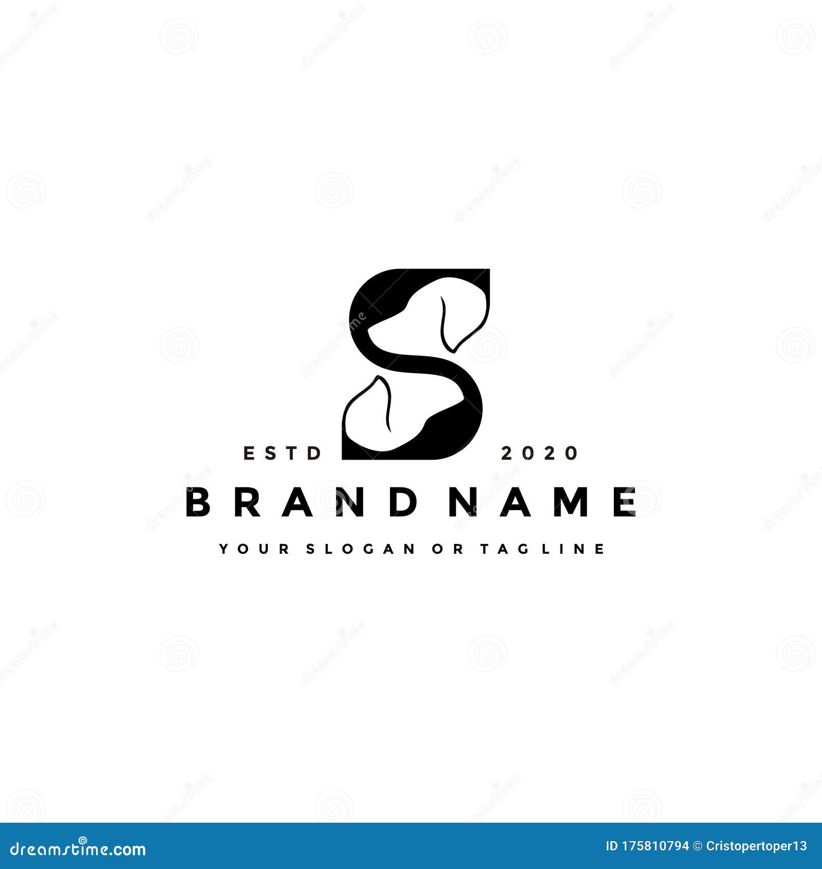Creative Design Initials Letter S Dog Vector Stock Vector ...