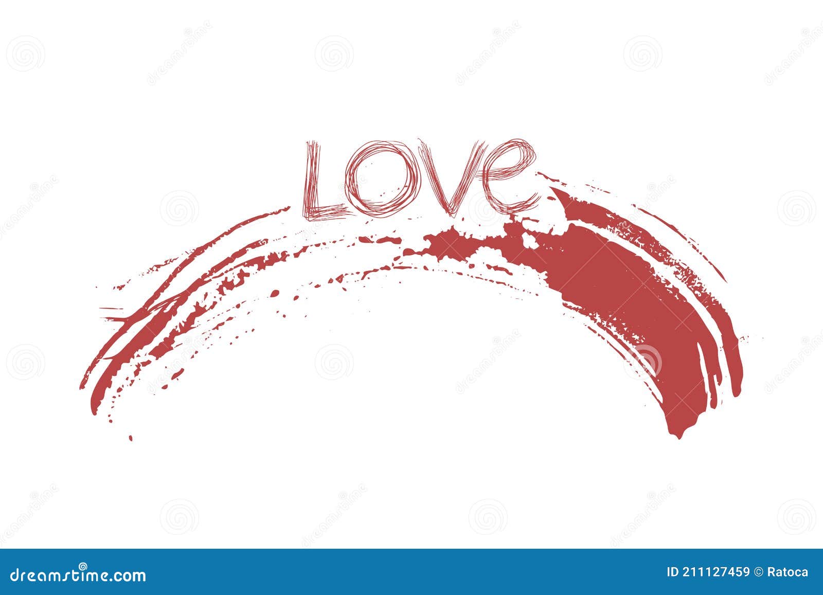 Design of Ink Stain and Love Message Stock Vector - Illustration of ...