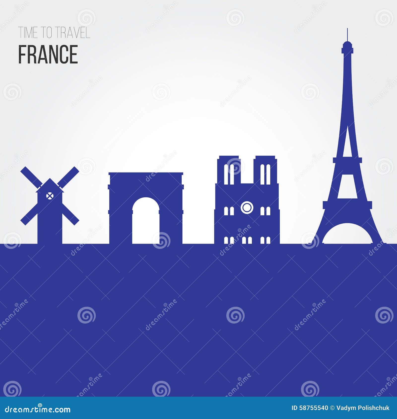 Creative Design Inspiration or Ideas for France. Stock Vector ...