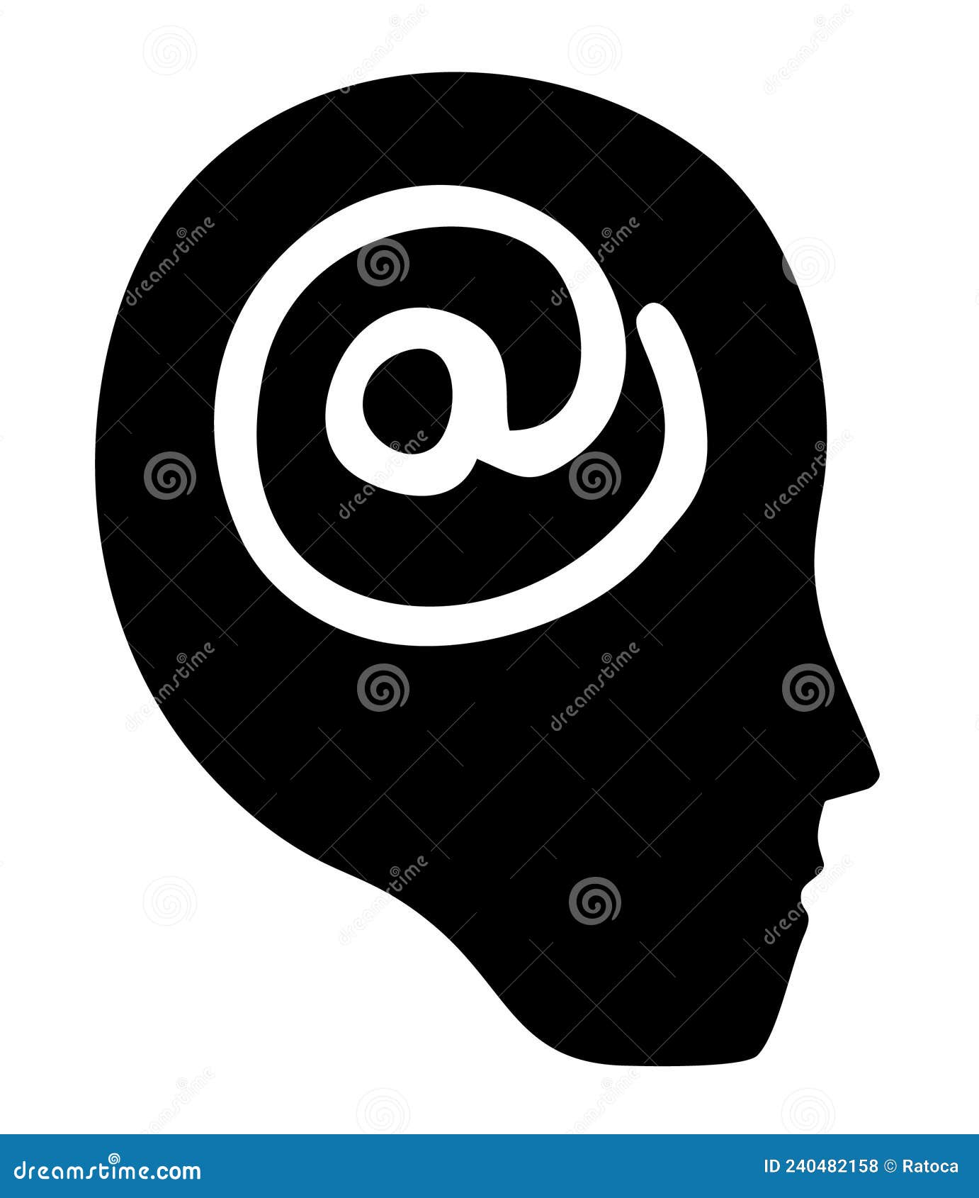 Internet mail face icon stock vector. Illustration of tech - 240482158