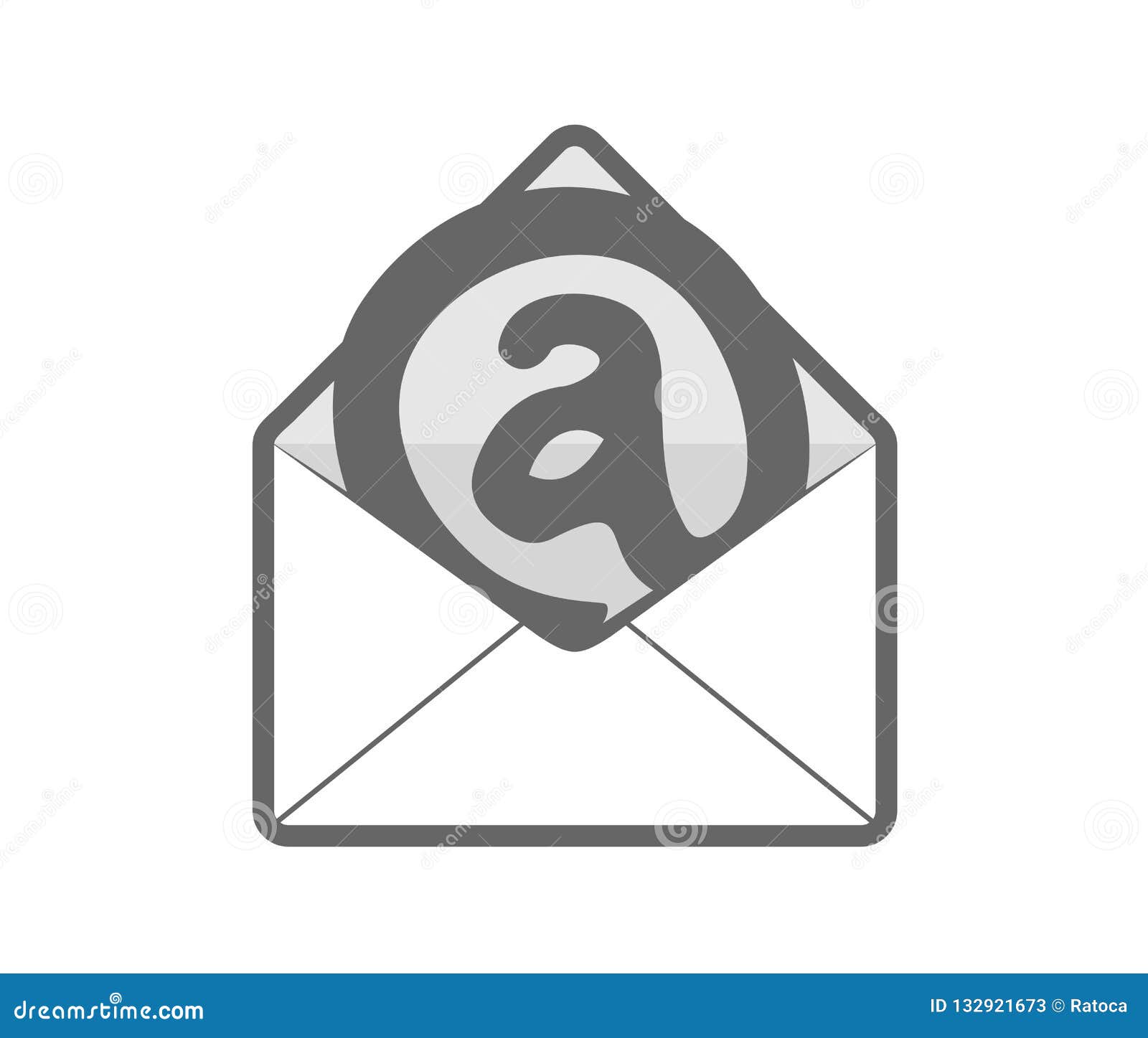 Internet Email Icon On Gray Vintage Background. Vector Illustration ...