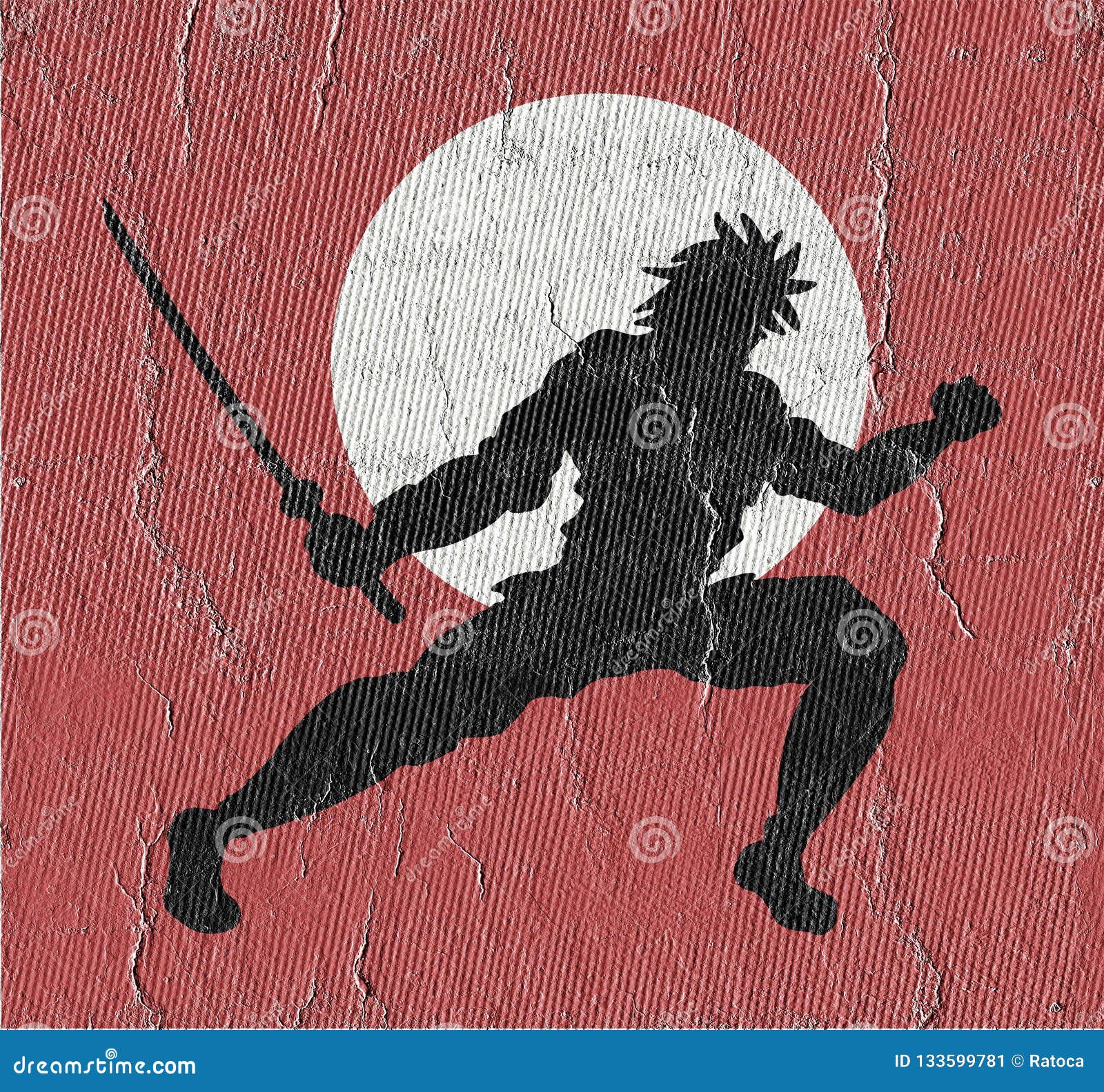 Set Of Japanese Ninjas Logo. Katana Master Insignia Design. Vintage ...