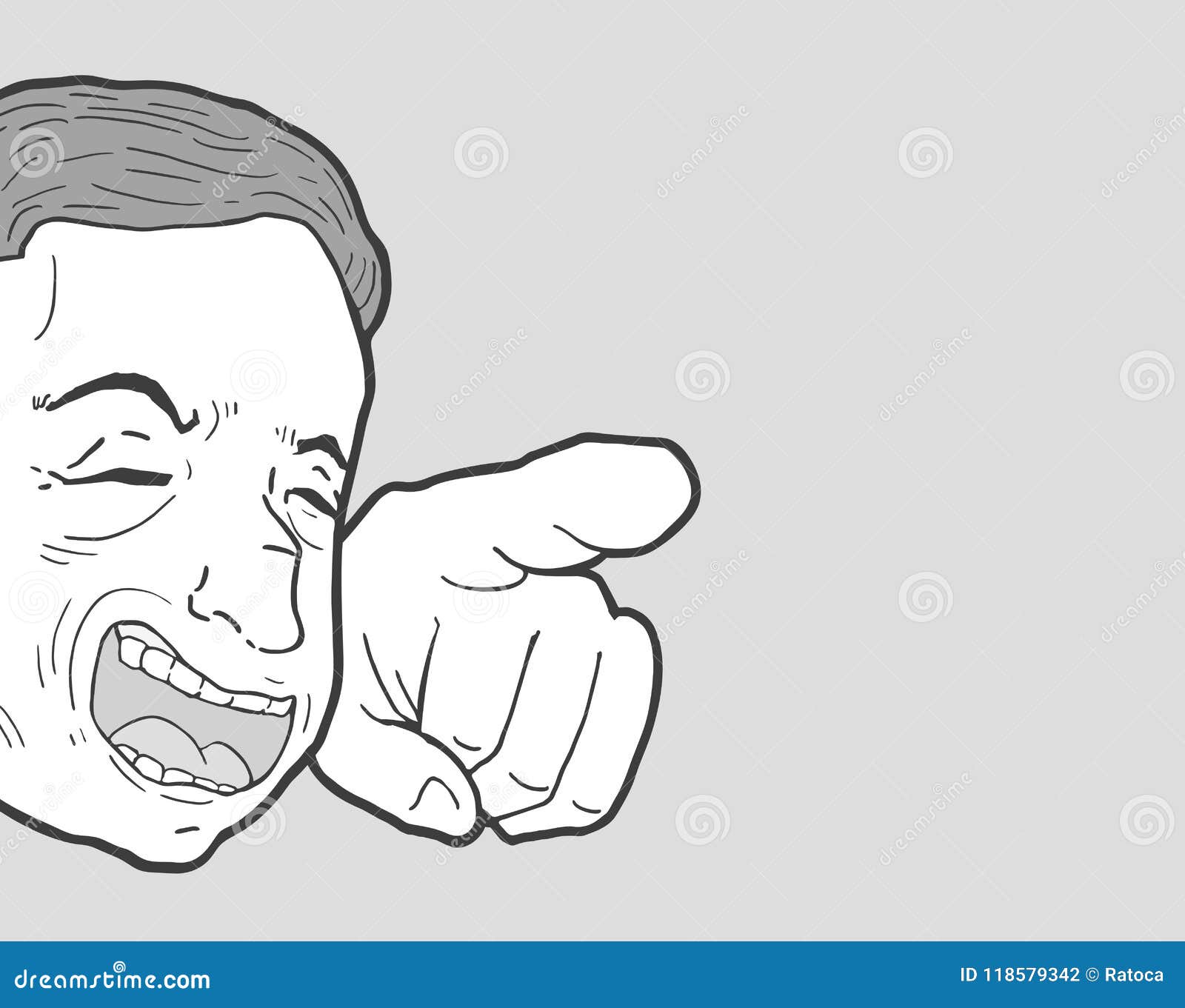 Joking man pointing stock vector. Illustration of sign - 118579342