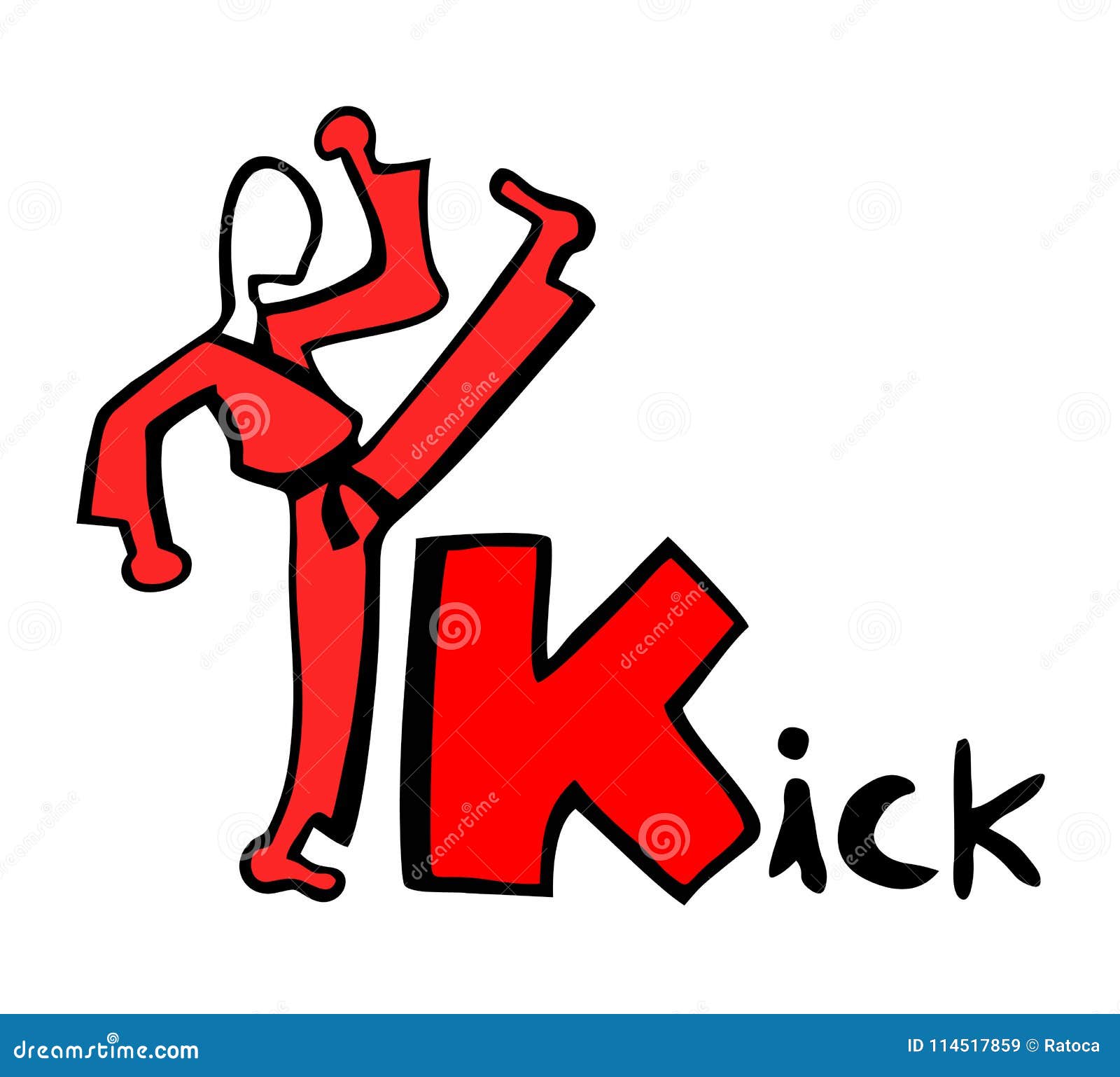 Kick karate symbol stock vector. Illustration of combat - 114517859