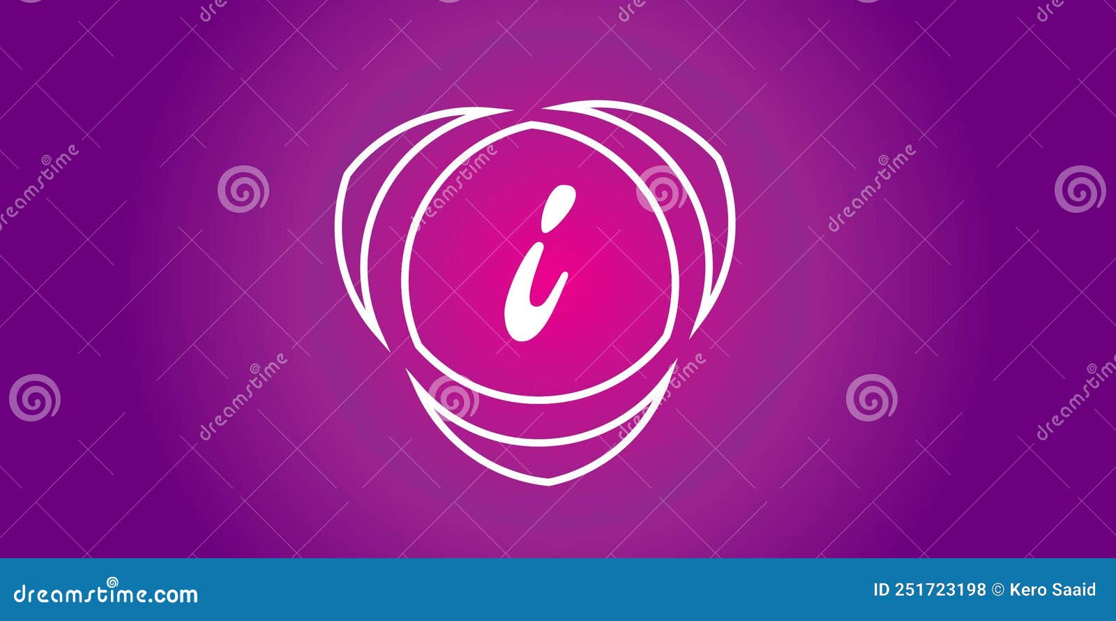 A Creative Design for Letter I with Purple Background Stock Vector ...