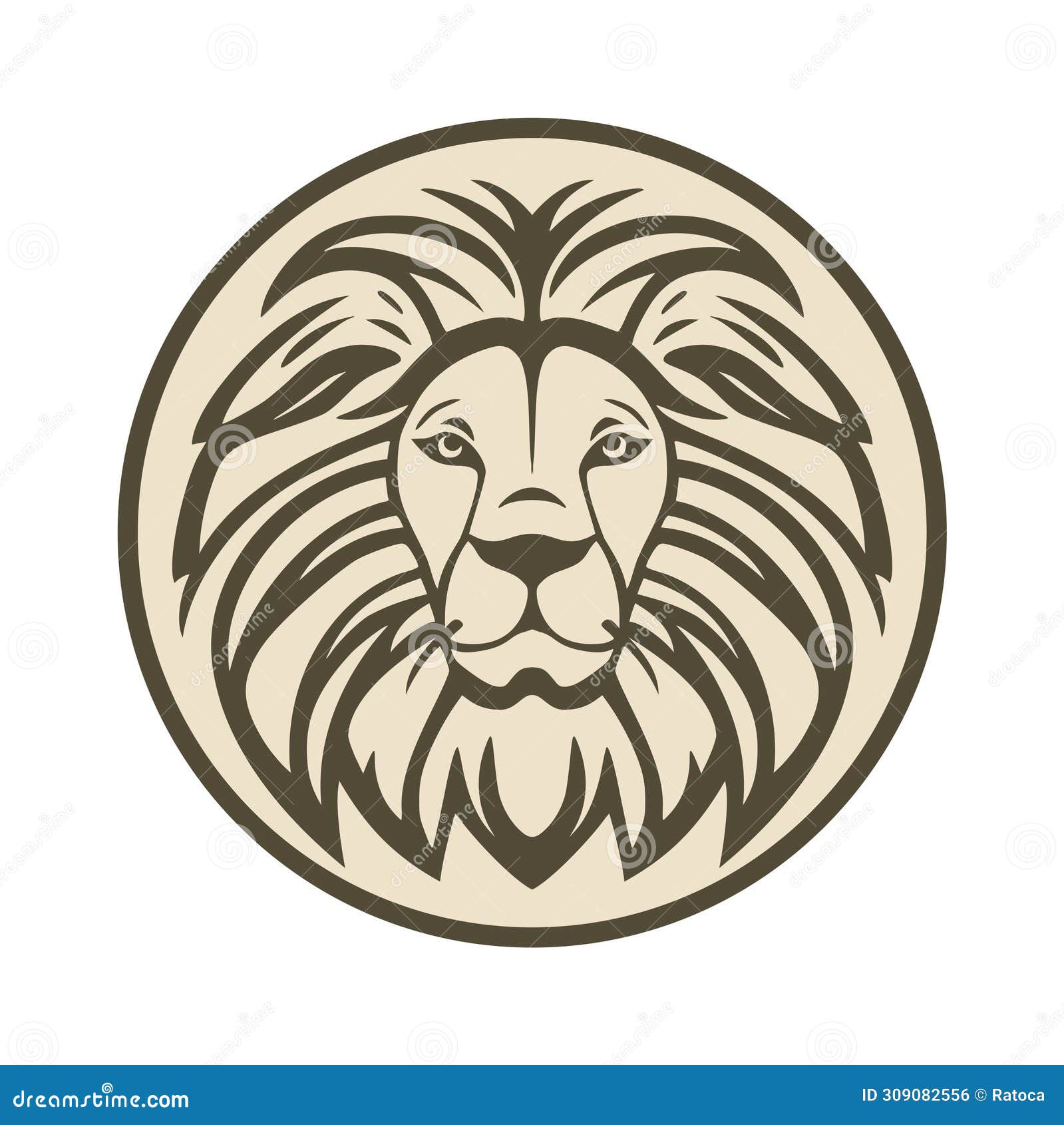 Lion head symbol stock illustration. Illustration of lion - 309082556